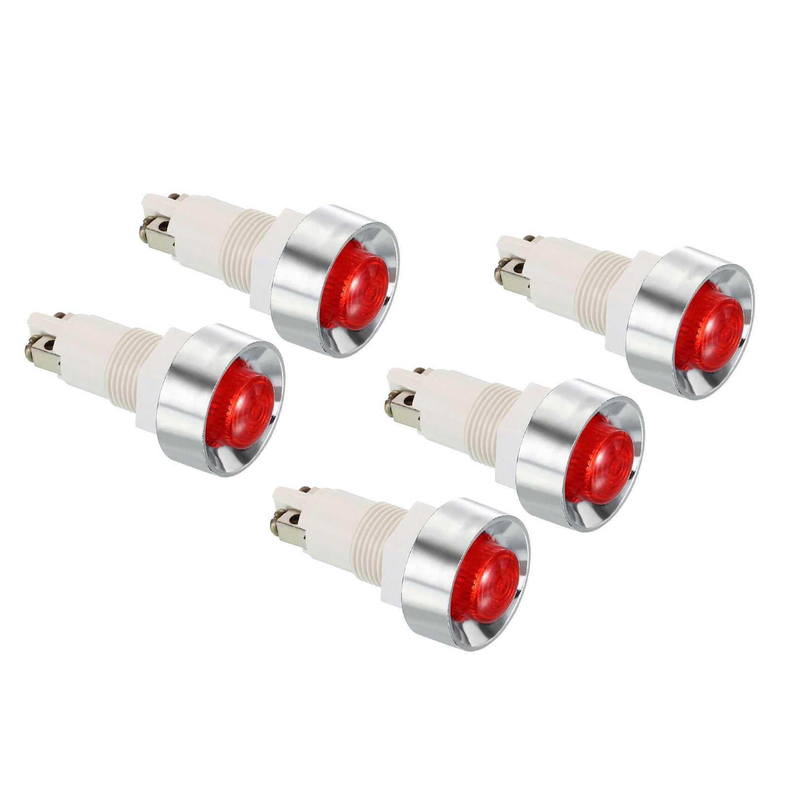 Uxcell AC/DC 110V 12mm Red LED Signal Indicator Lights, 5 Pack ...
