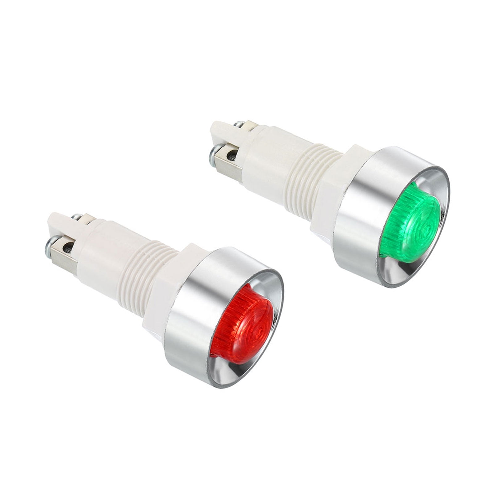 Uxcell AC/DC 12V 12mm Red Green LED Signal Indicator Lights, 10 Pack ...