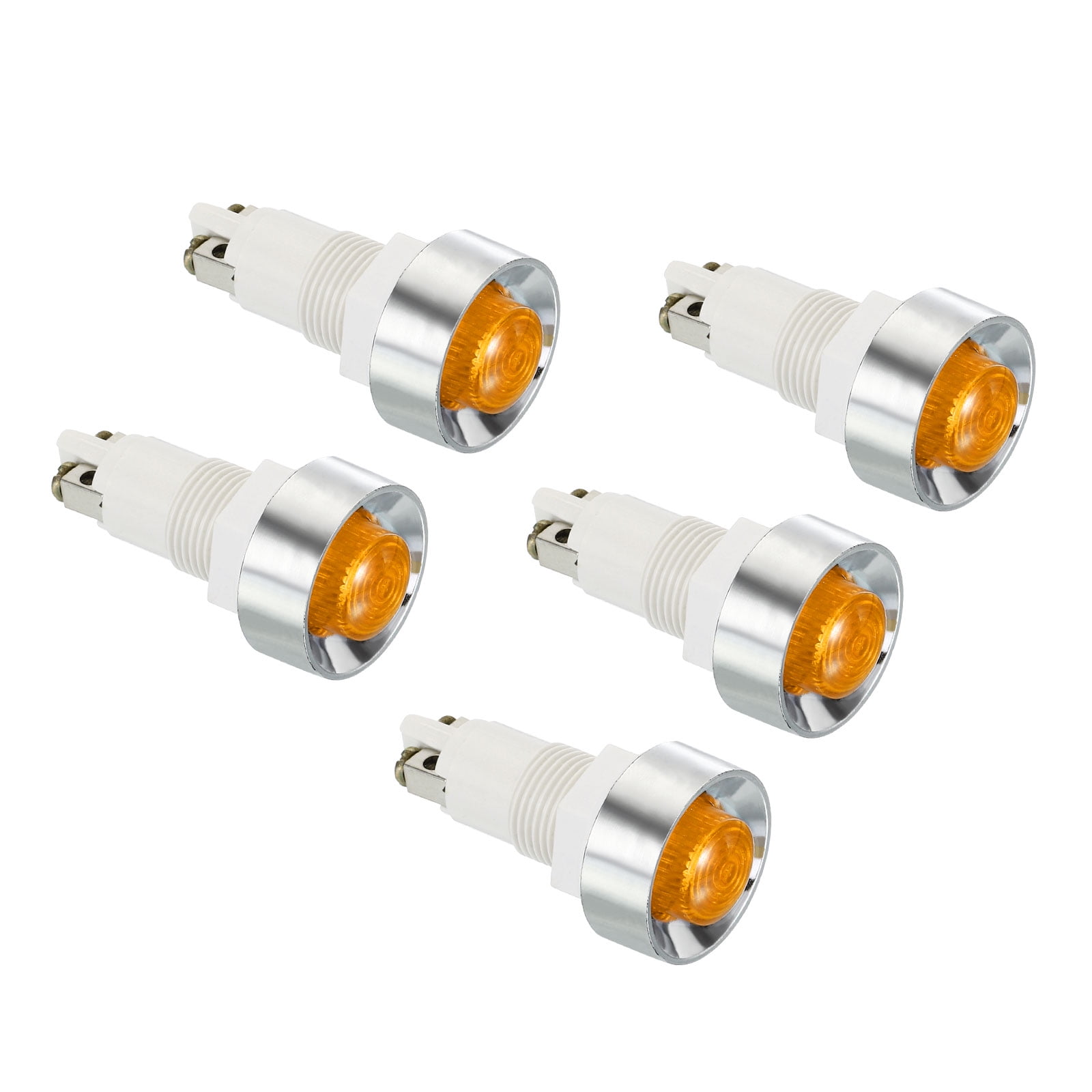Uxcell AC/DC 12V 12mm Yellow LED Signal Indicator Lights, 5 Pack ...