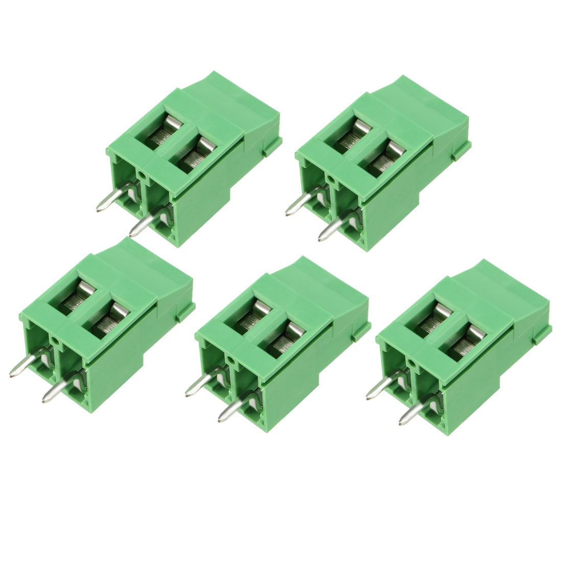 Uxcell AC300V 25A 0.2" Pitch 2P Flat Angle Needle Plug-In PCB Terminal ...