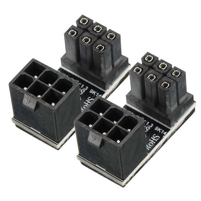 Uxcell ATX 6 Pin Female to 6 Pin Male 180 Degree Angled Power Adapter ...