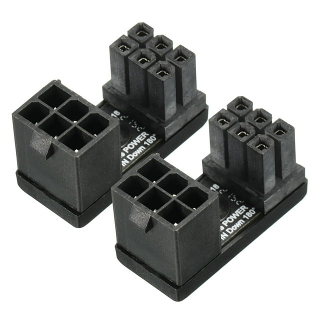 Uxcell ATX 6 Pin Female to 6Pin Male 180 Degree Angled Power Adapter ...