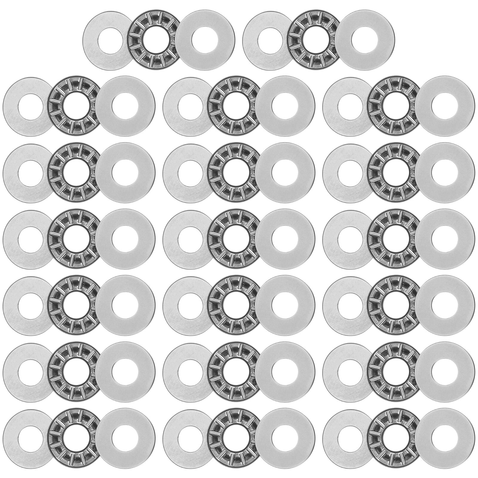 Uxcell AXK1024 Thrust Needle Roller Bearings 10x24x2mm Chrome Steel ...