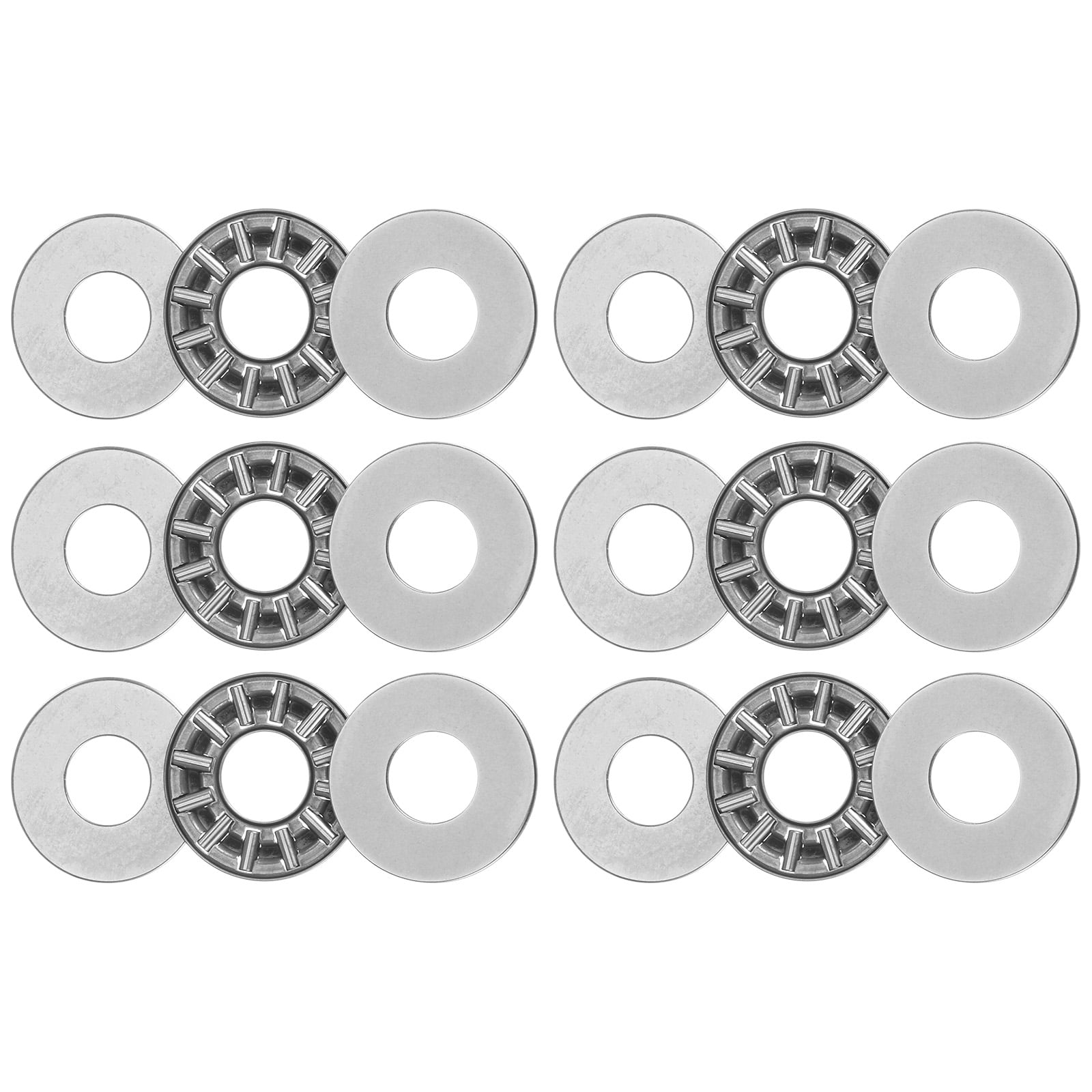 Uxcell AXK1024 Thrust Needle Roller Bearings 10x24x2mm Chrome Steel ...