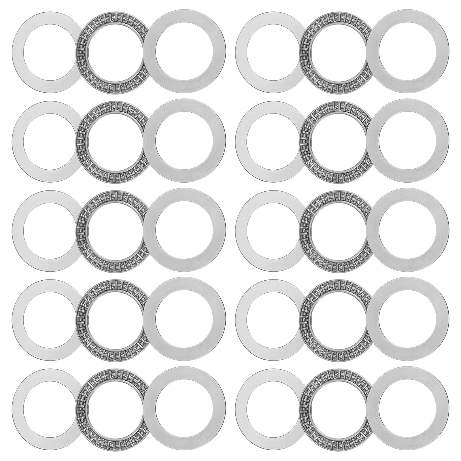 Uxcell AXK3552 Thrust Needle Roller Bearings 35x52x2mm Chrome Steel ...