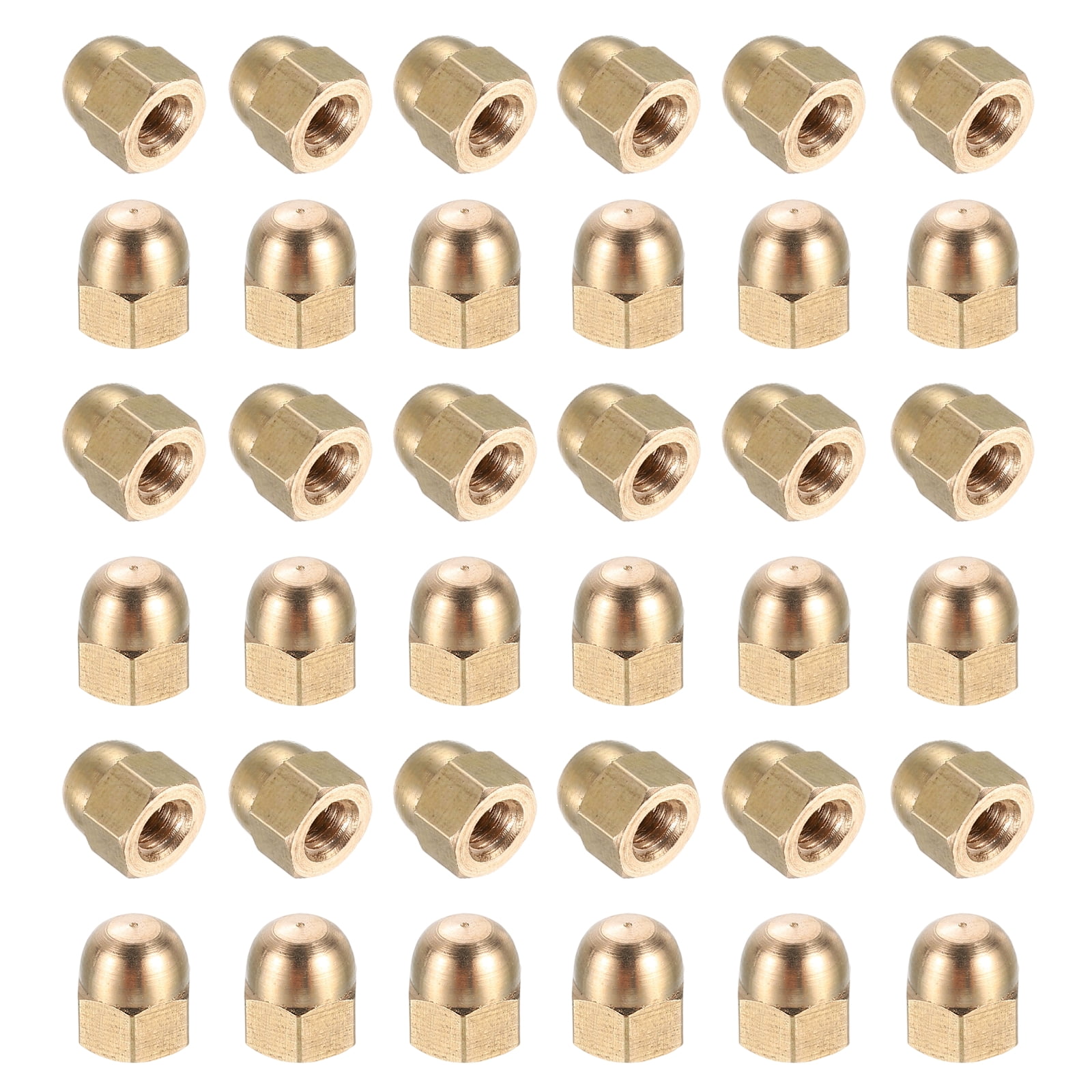 Uxcell Acorn Hex Cap Nuts, M4x0.7mm Brass Dome Head Hex Decorative Cap ...