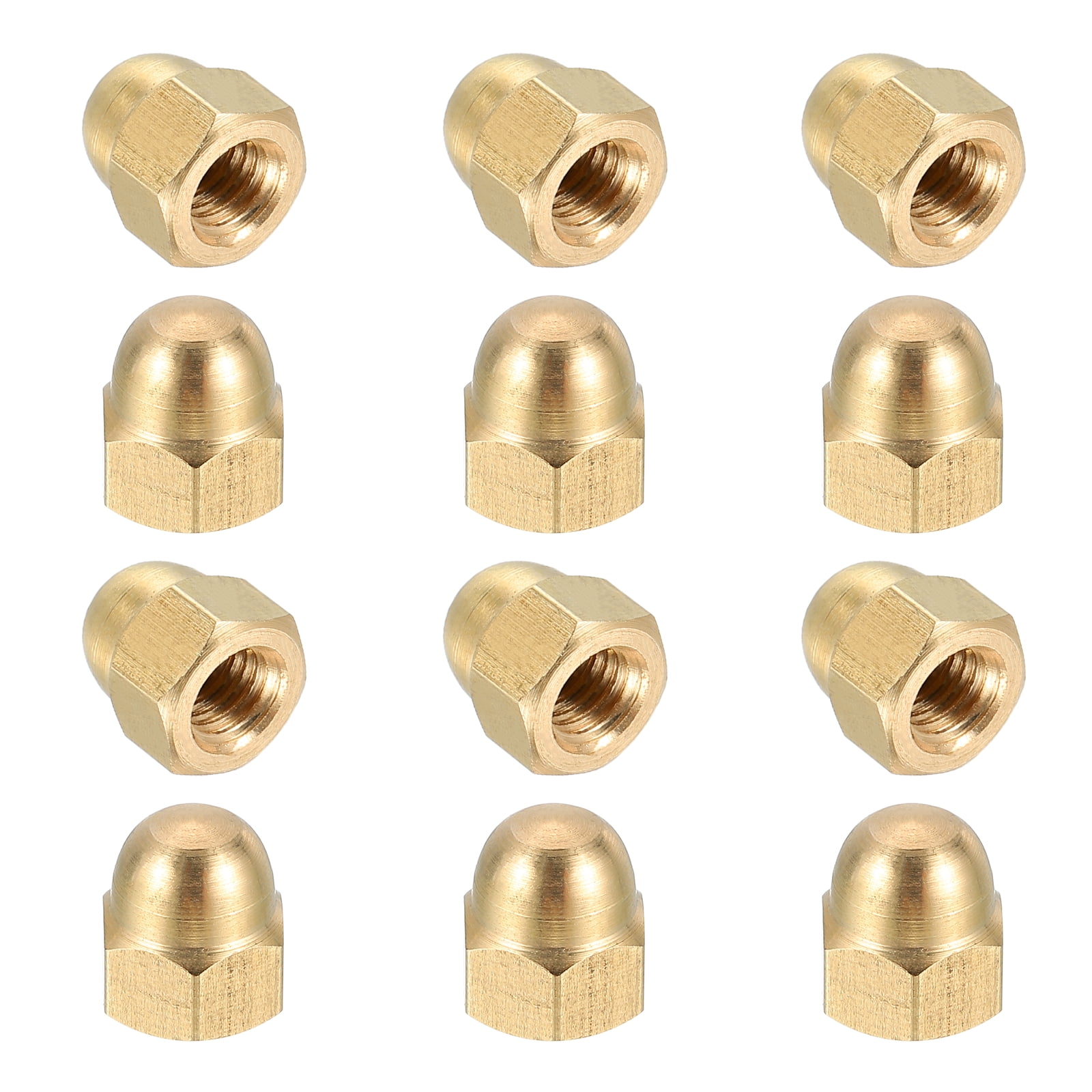 Uxcell Acorn Hex Cap Nuts, M5x0.8mm Brass Dome Head Hex Decorative Cap Nuts for Screws Bolts ...