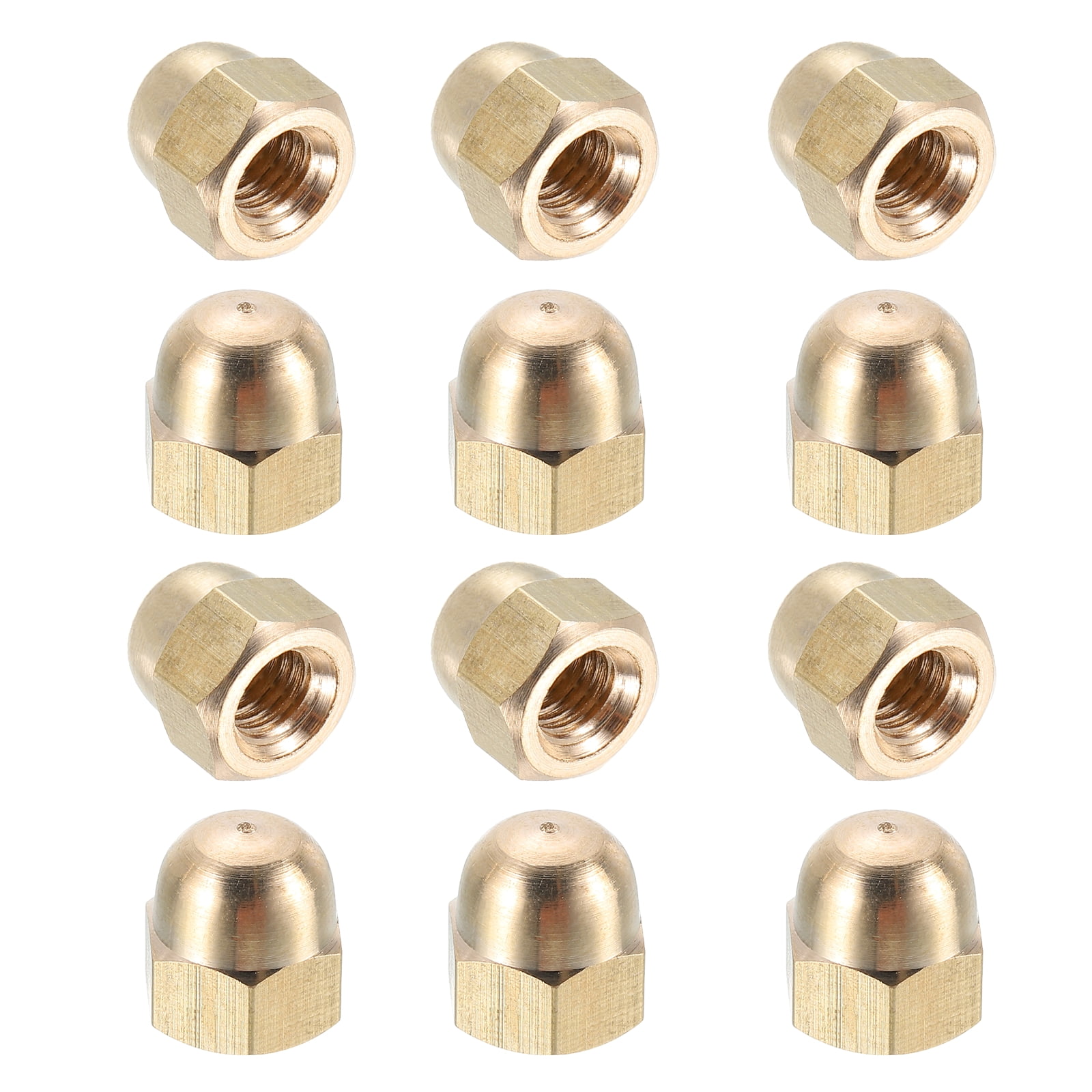 Uxcell Acorn Hex Cap Nuts, M6x1mm Brass Dome Head Hex Decorative Cap ...