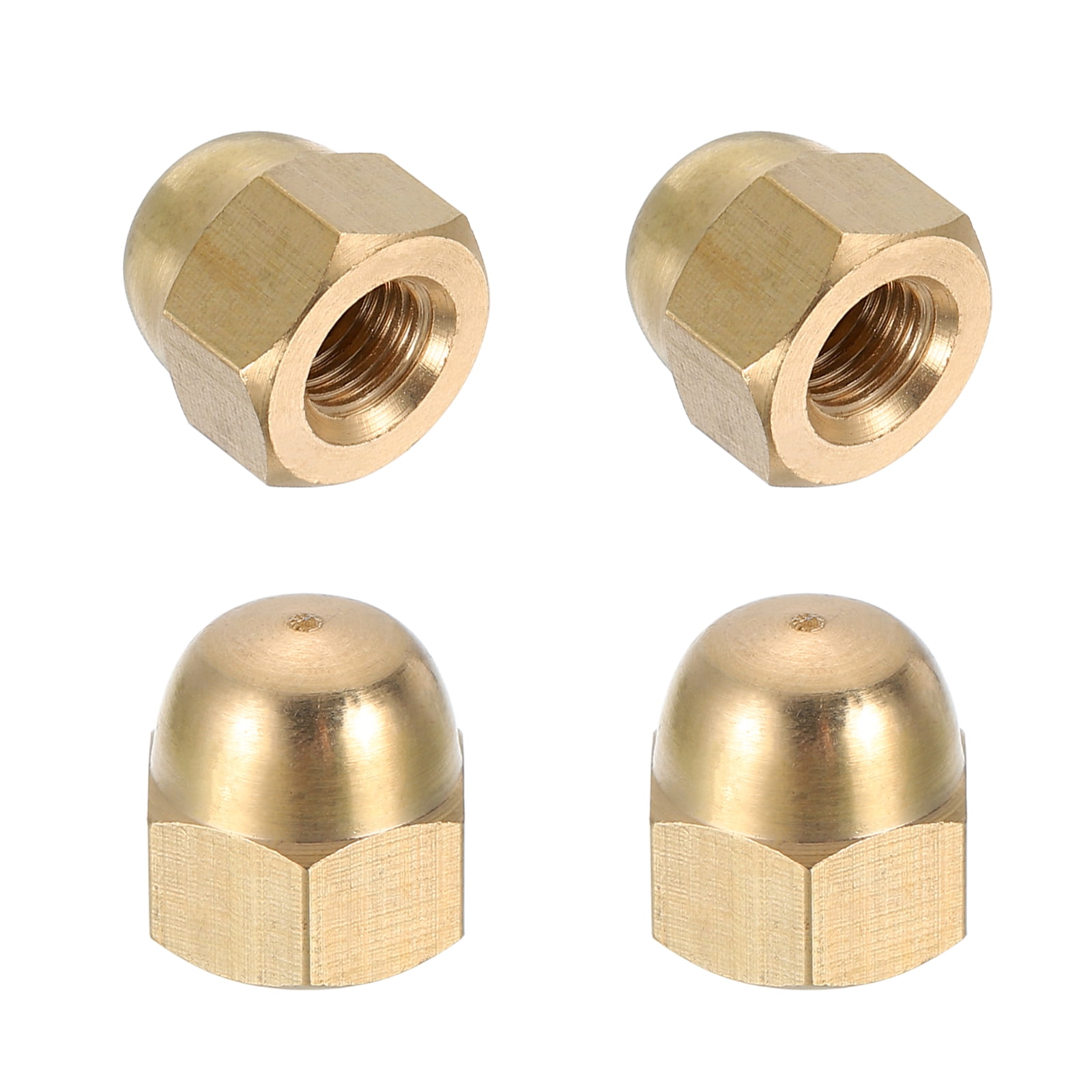 Uxcell Acorn Hex Cap Nuts, M8x1.25mm Brass Dome Head Hex Decorative Cap ...