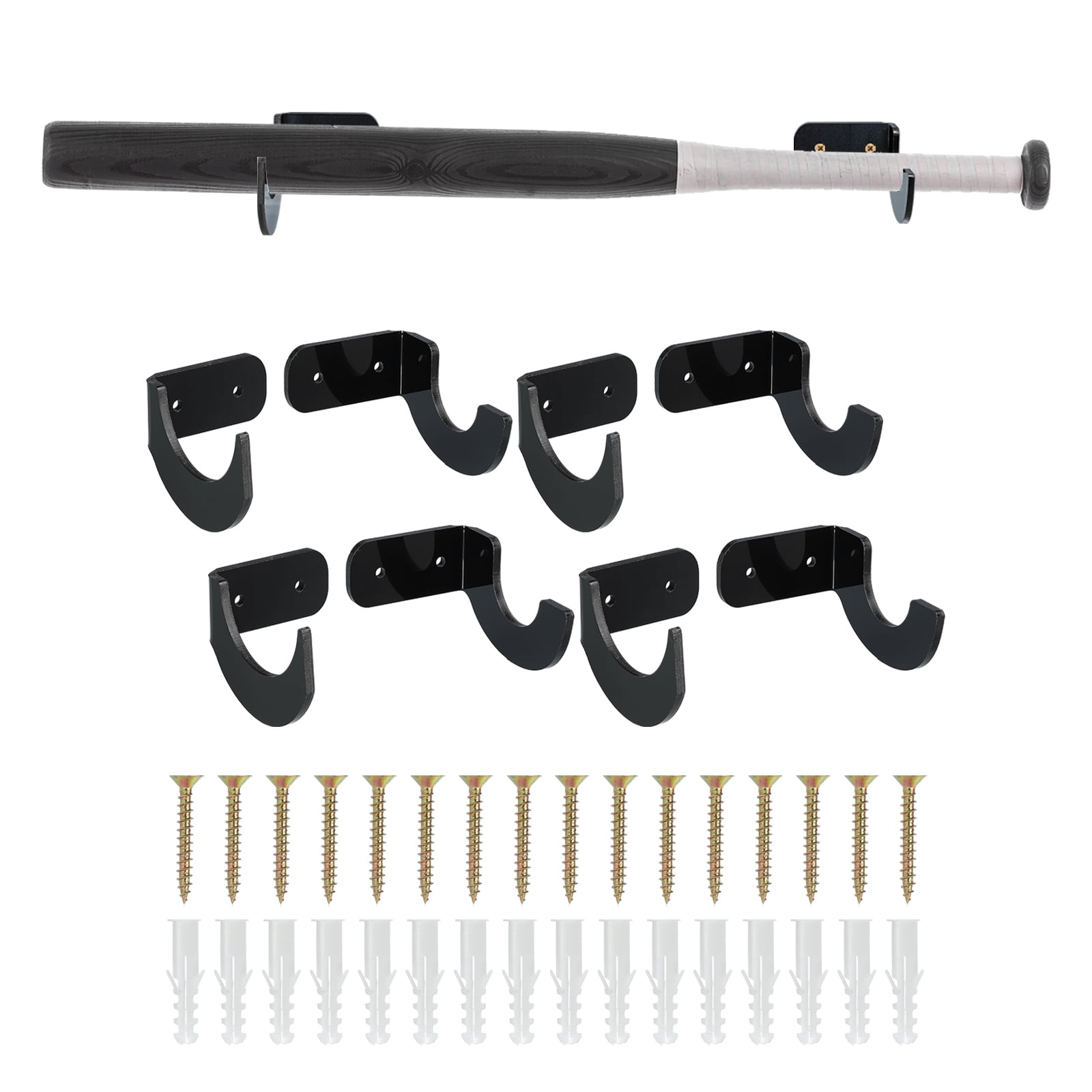 Uxcell Acrylic Baseball Bat Wall Mount Holder, 4 Set Light Saber Wall ...