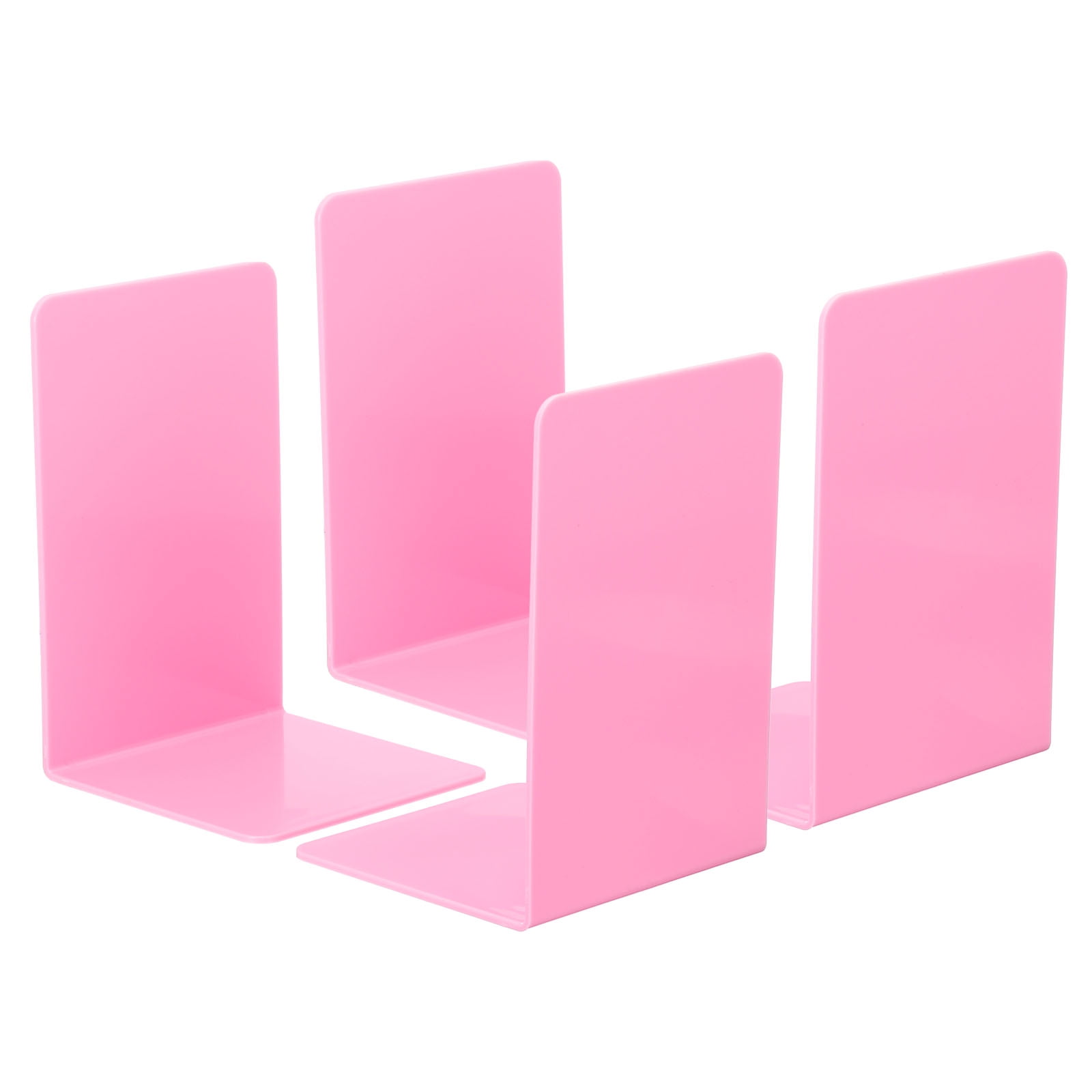 Uxcell Acrylic Bookends, 4 Pack L-shaped Book Ends for Shelves Desktop ...