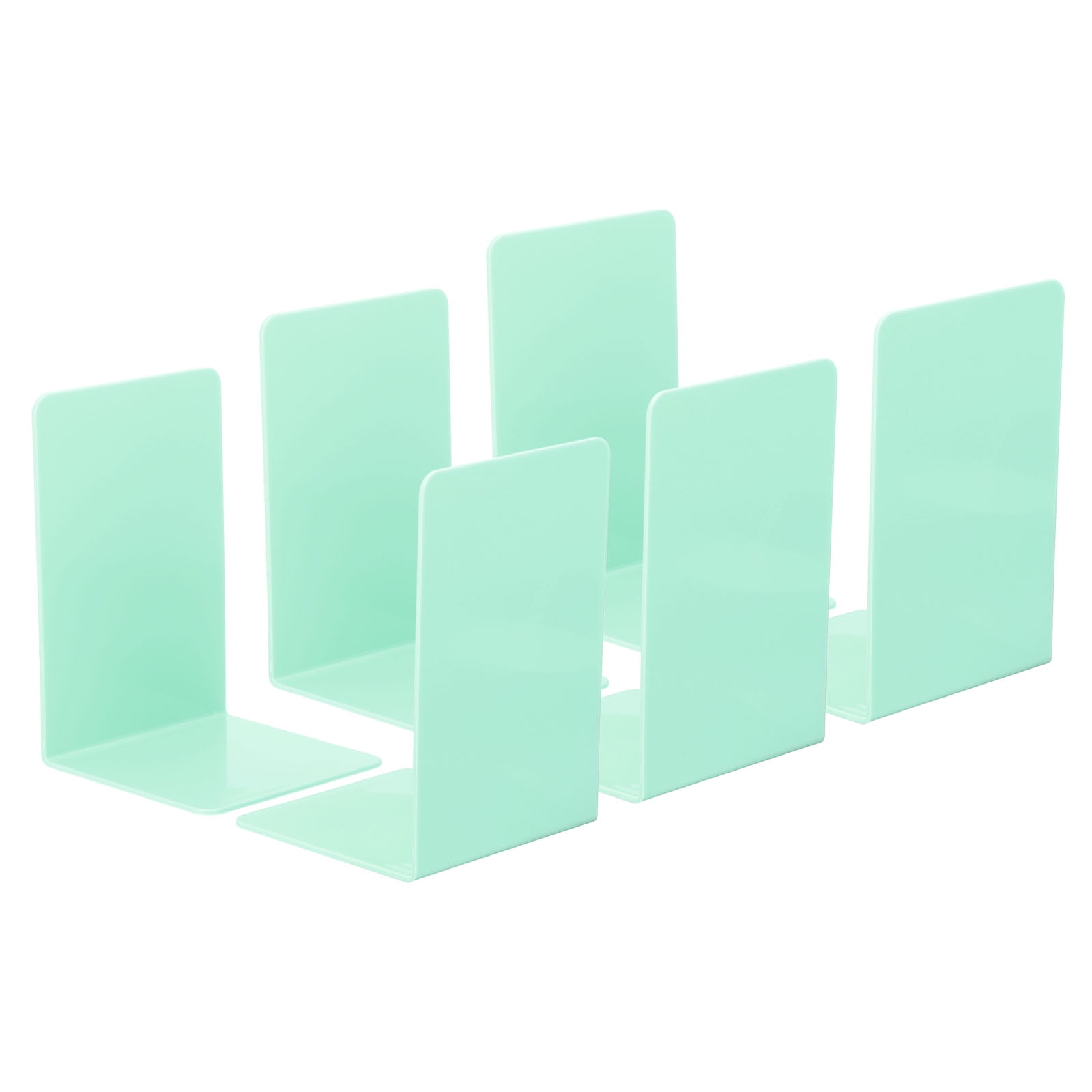 Uxcell Acrylic Bookends, 6 Pack L-shaped Book Ends for Shelves Desktop ...