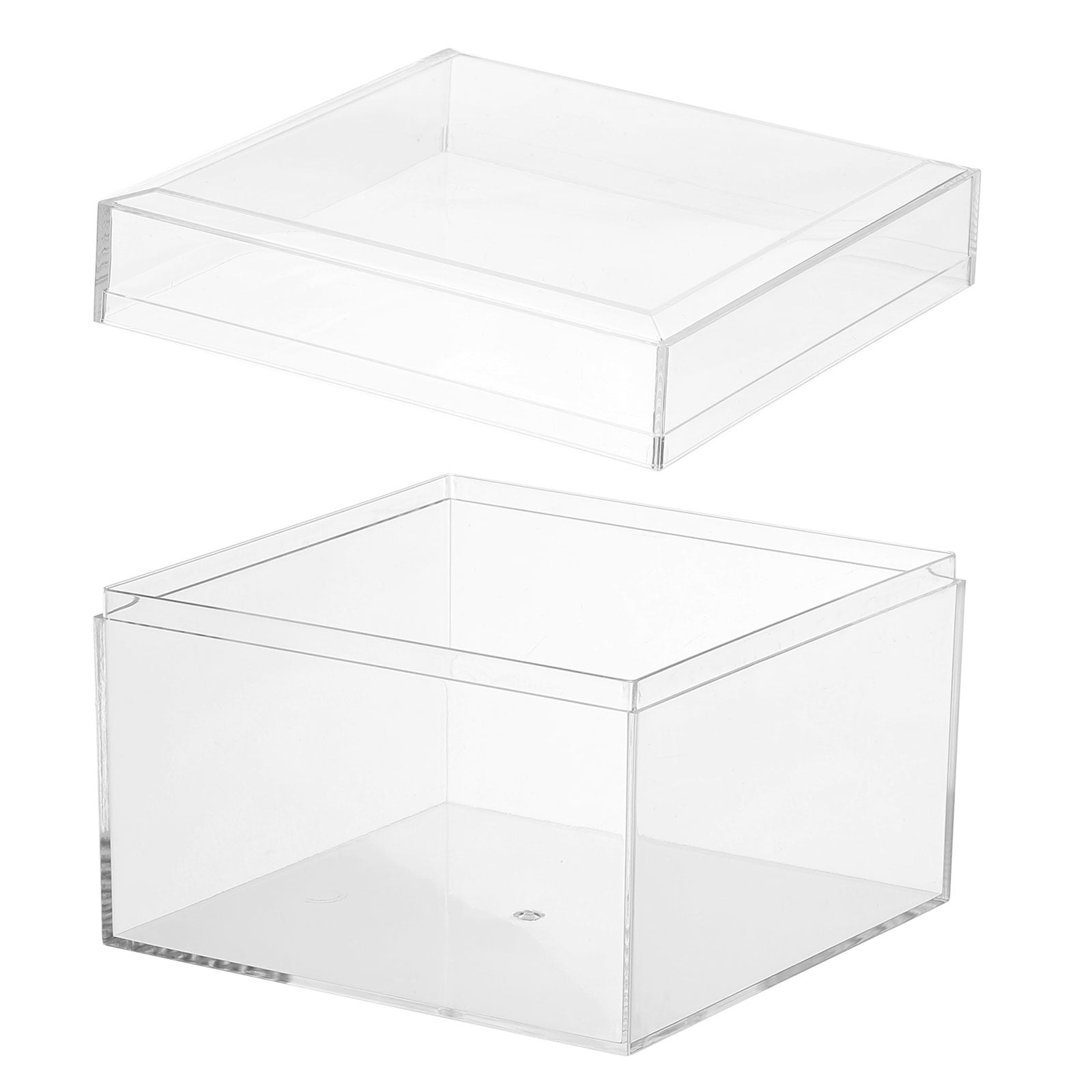 Uxcell Acrylic Box with Lid, Clear Acrylic Display Boxes Plastic Square ...