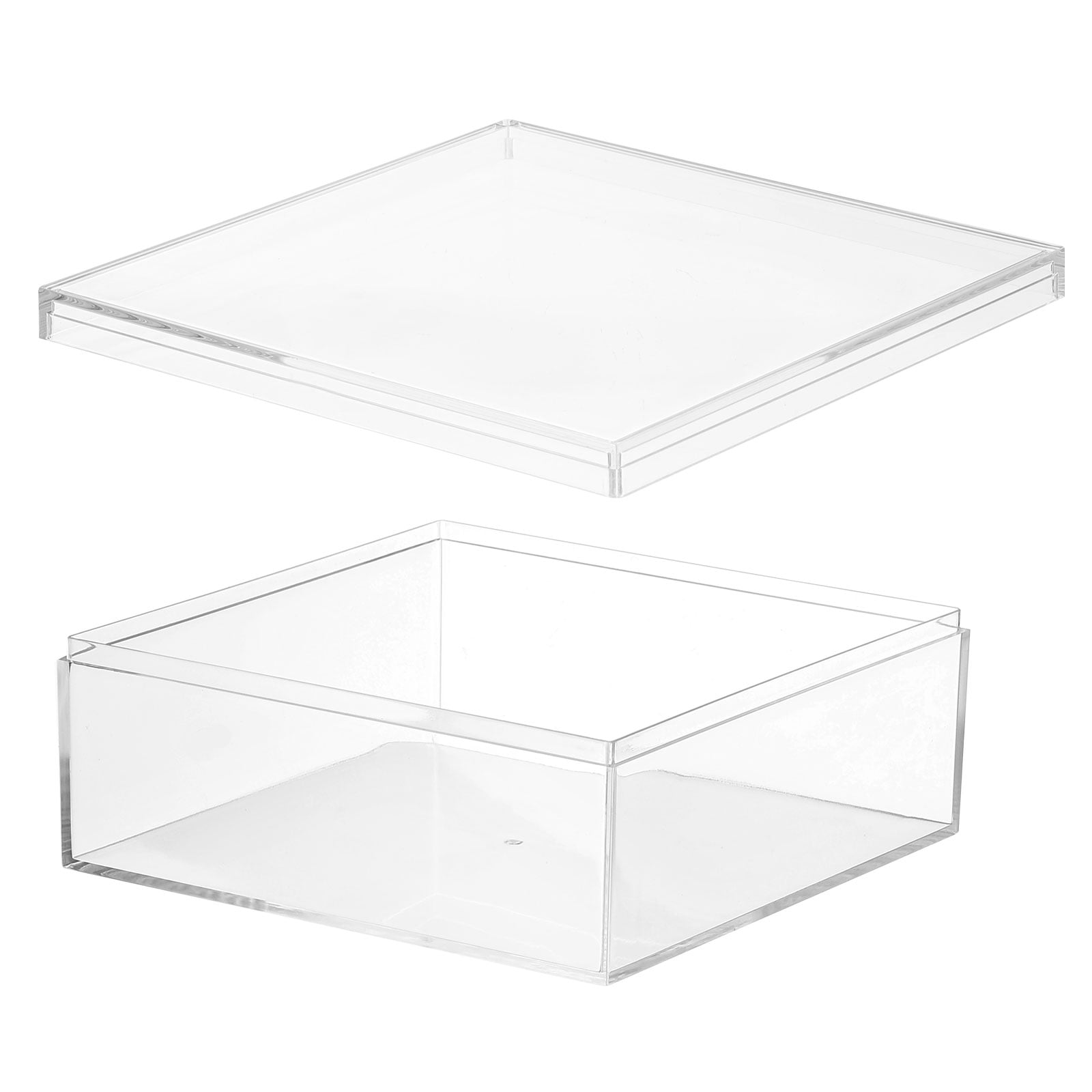 Uxcell Acrylic Box with Lid, Clear Acrylic Display Boxes Plastic Square ...