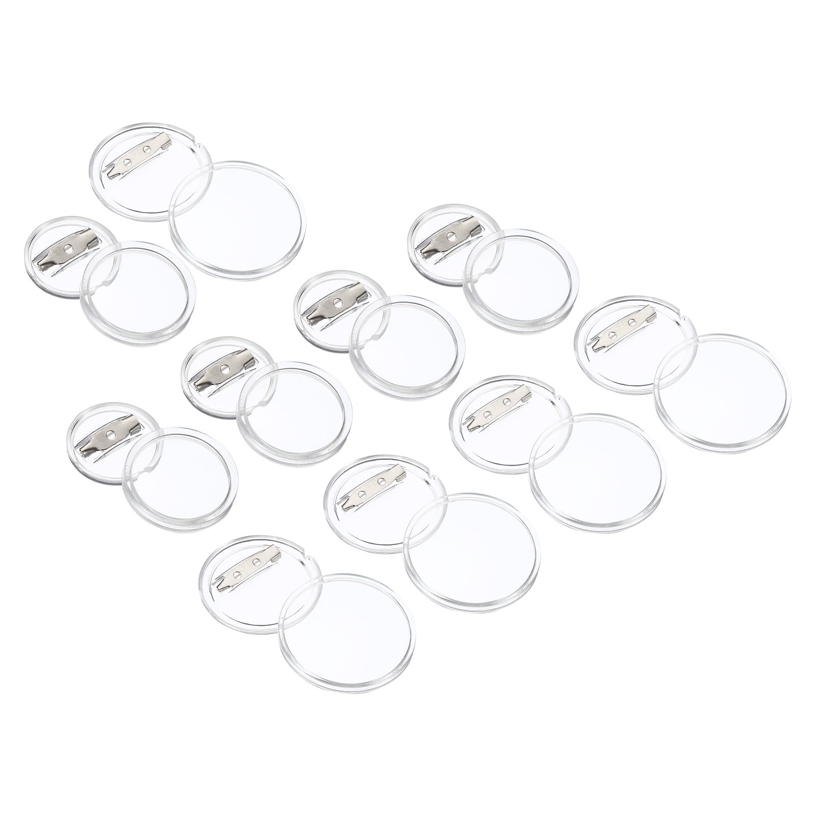 Uxcell Acrylic Button Pin Badge,10SetRound Pin Blank Buttons Badges Kit ...