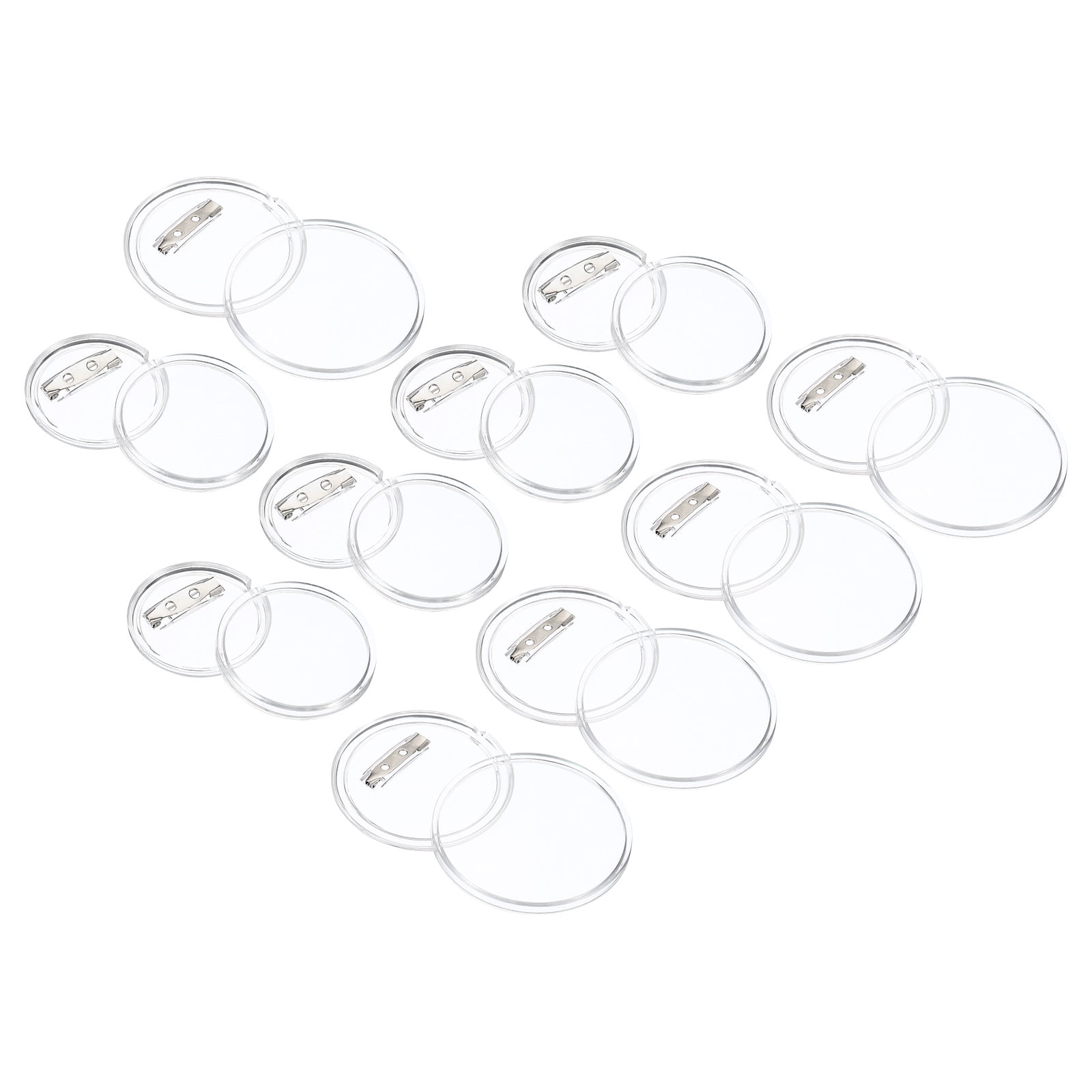 Uxcell Acrylic Button Pin Badge,10SetRound Pin Blank Buttons Badges Kit ...