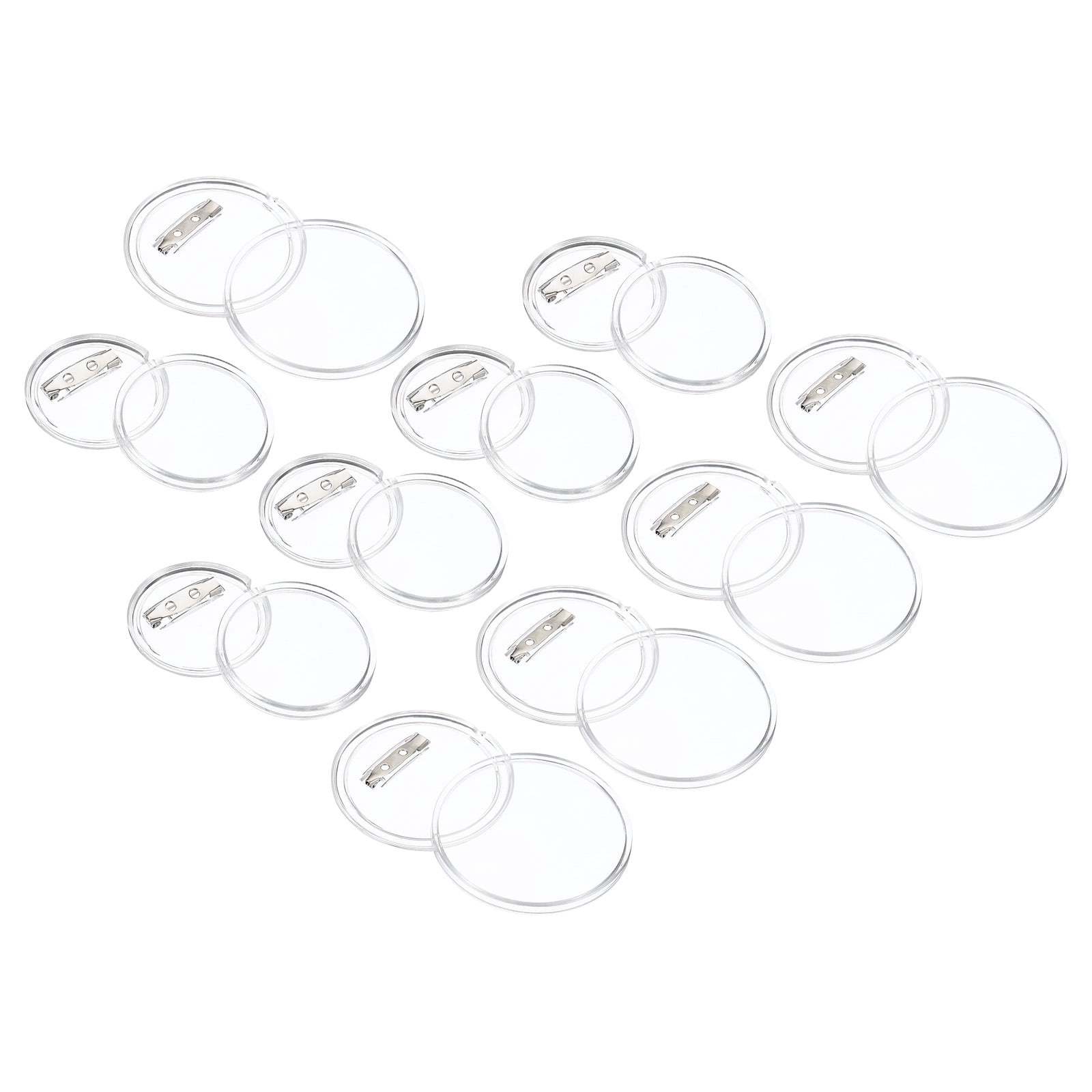 Uxcell Acrylic Button Pin Badge,20SetRound Pin Blank Buttons Badges Kit ...