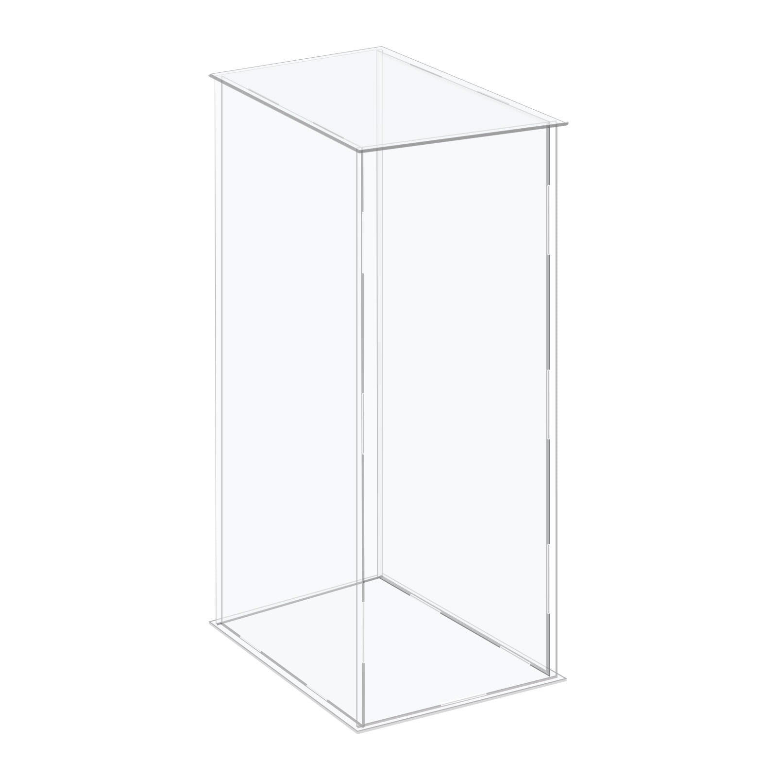 Uxcell Acrylic Display Case Plastic Box Cube Storage Box Clear Assemble ...
