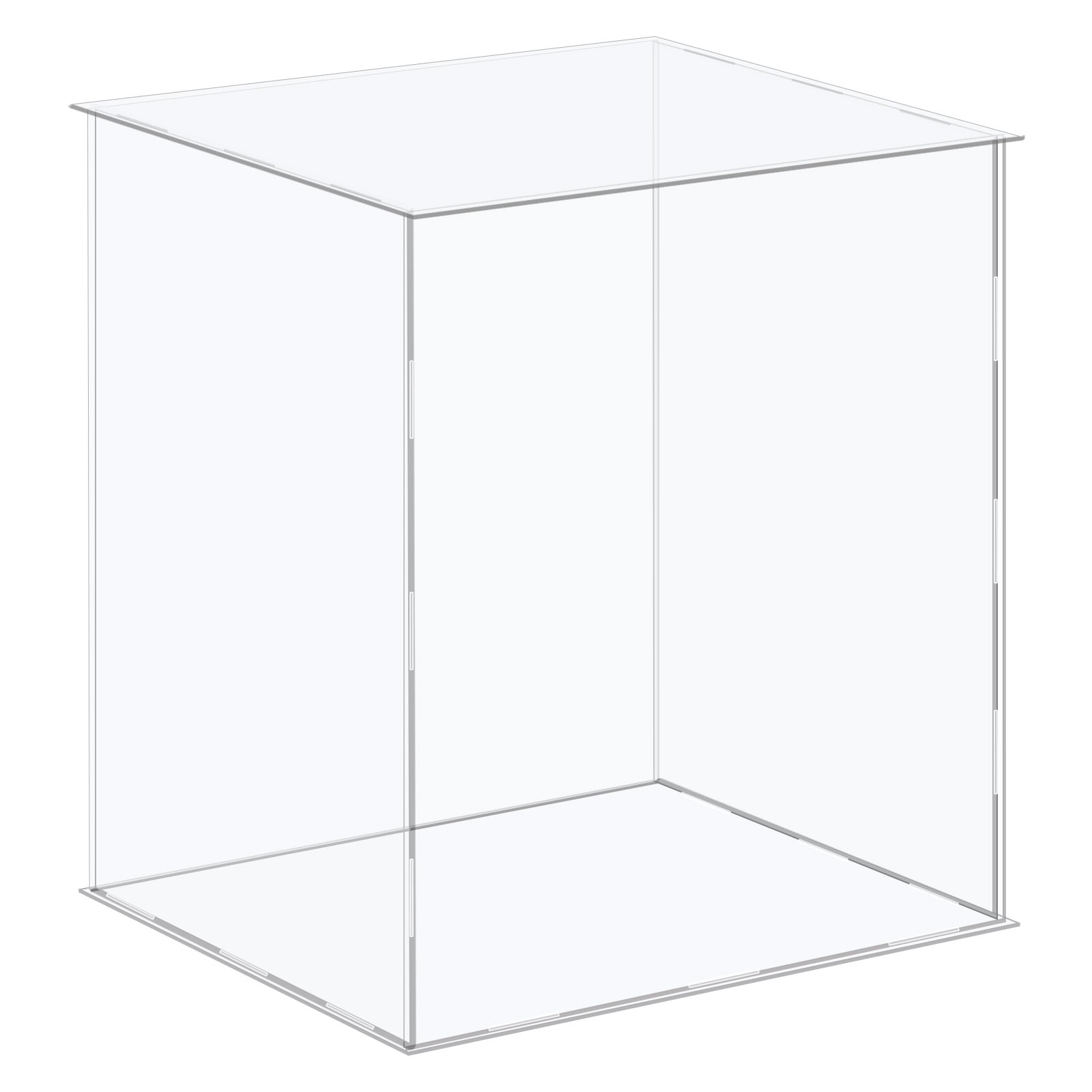 Uxcell Acrylic Display Case Plastic Box Cube Storage Box Clear Assemble ...