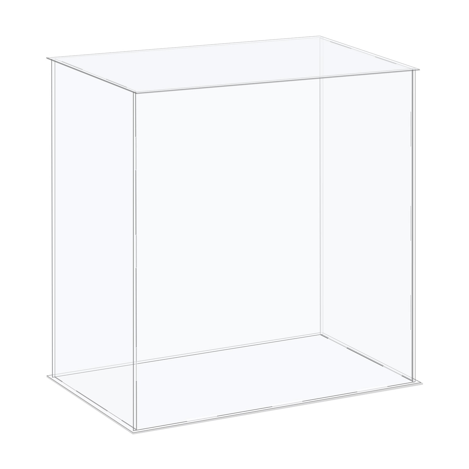 Uxcell Acrylic Display Case Plastic Box Cube Storage Box Clear Assemble ...