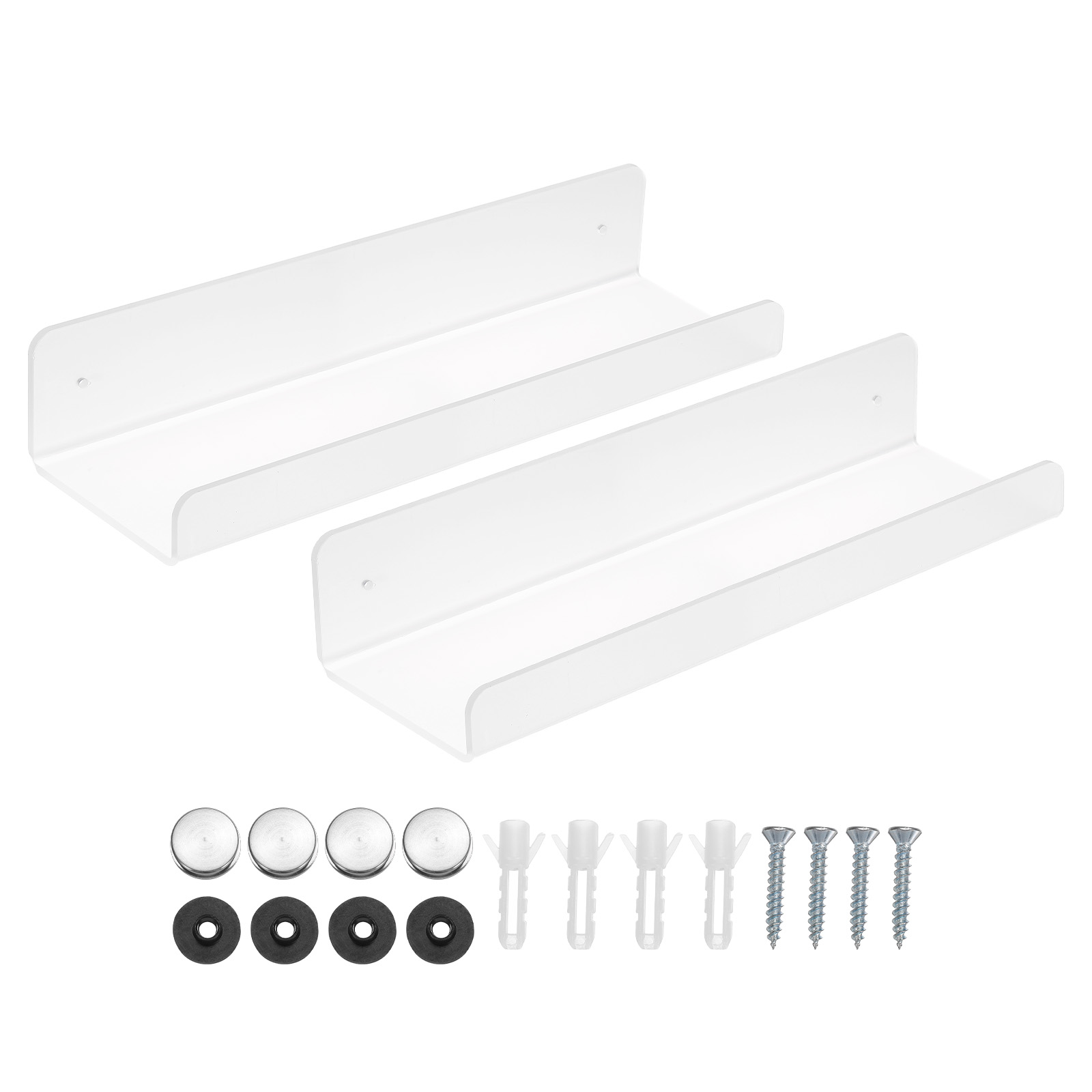 Uxcell Acrylic Floating Shelf 11.81 x 3.94 Inch Floating Wall Mounted ...