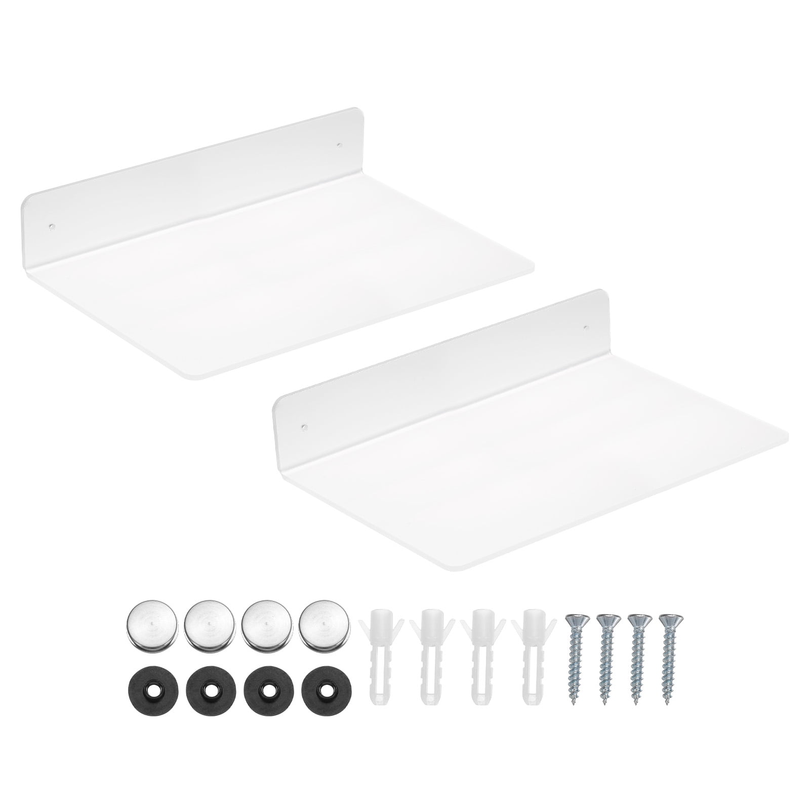 Uxcell Acrylic Floating Shelf 11.81 x 7.87 Inch Floating Wall Mounted ...