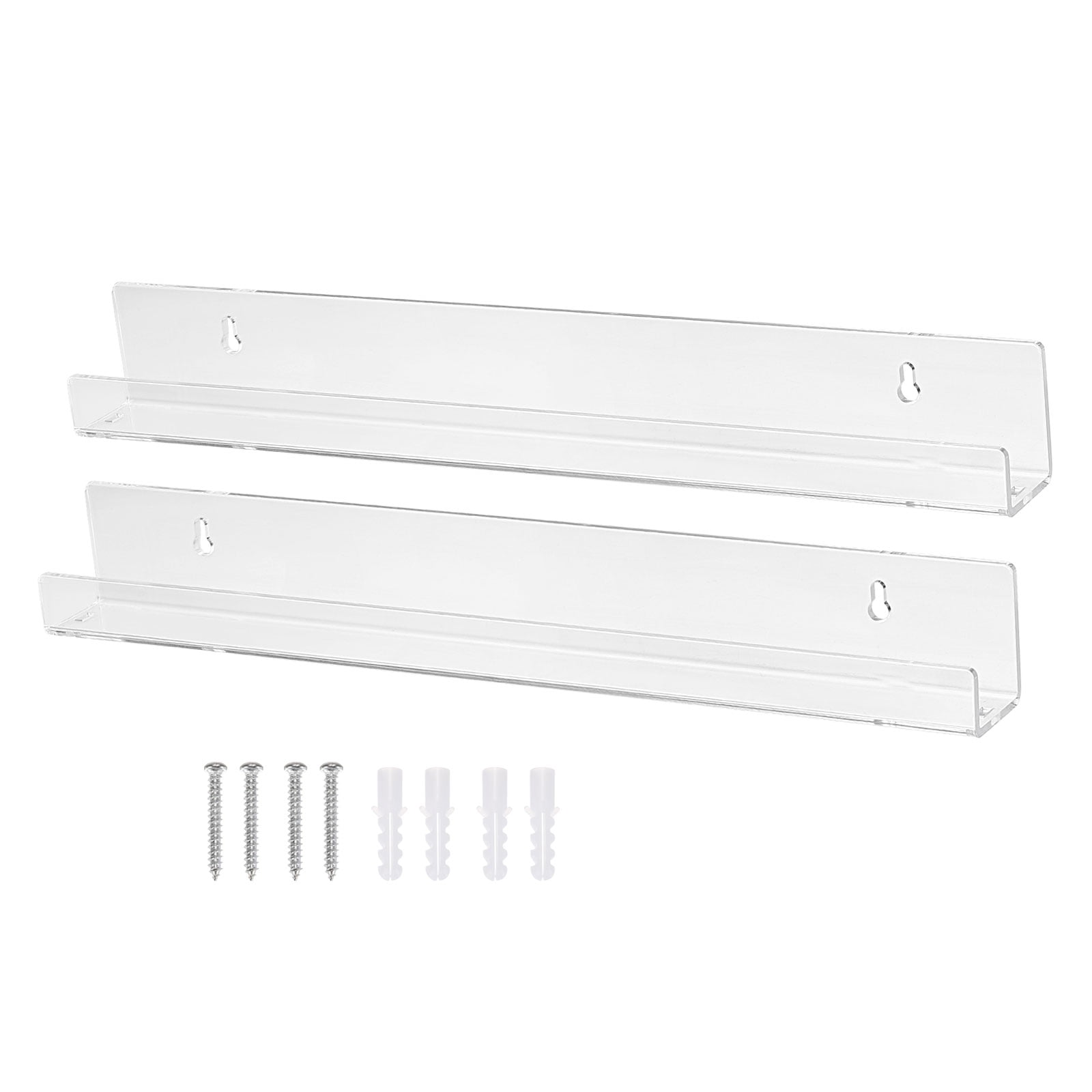 Uxcell Acrylic Floating Shelf 15 x 1.3 Inch Floating Wall Mounted ...