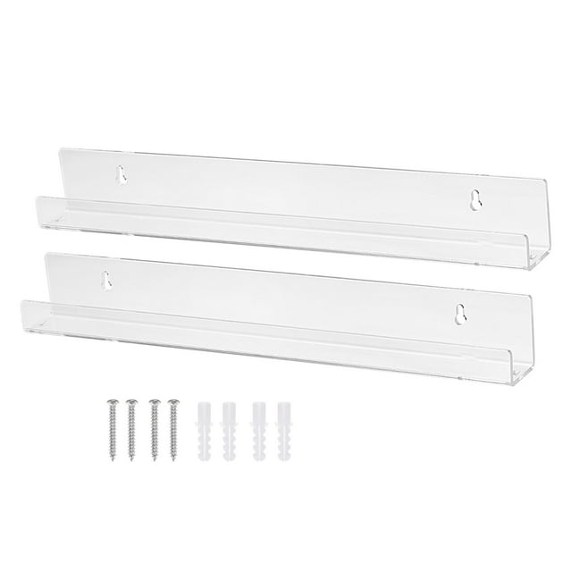 Uxcell Acrylic Floating Shelf 15 x 1.3 Inch Floating Wall Mounted ...