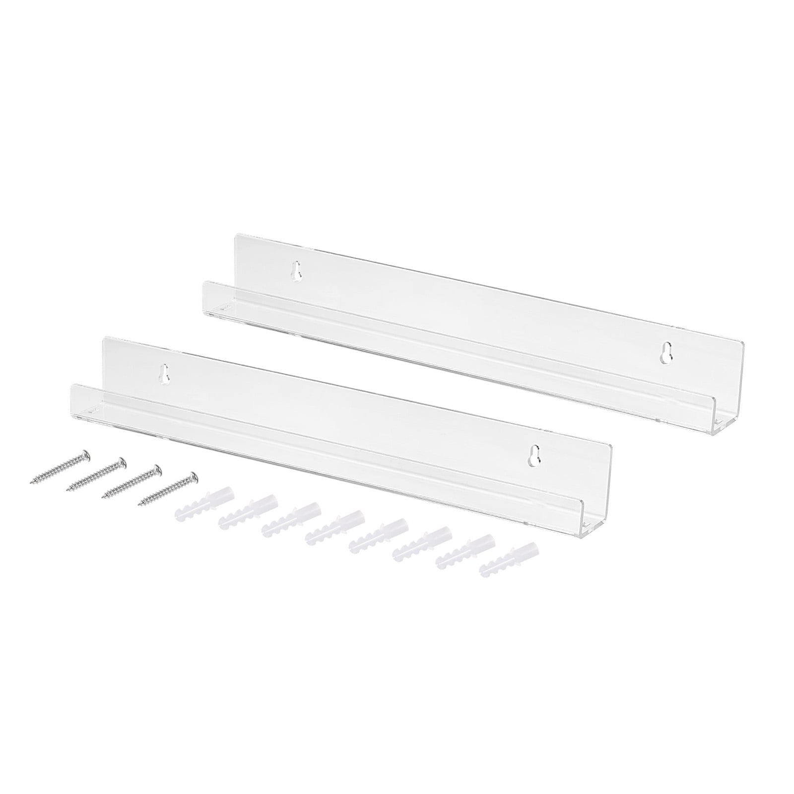 Uxcell Acrylic Floating Shelf 15 x 1.3 Inch Floating Wall Mounted ...
