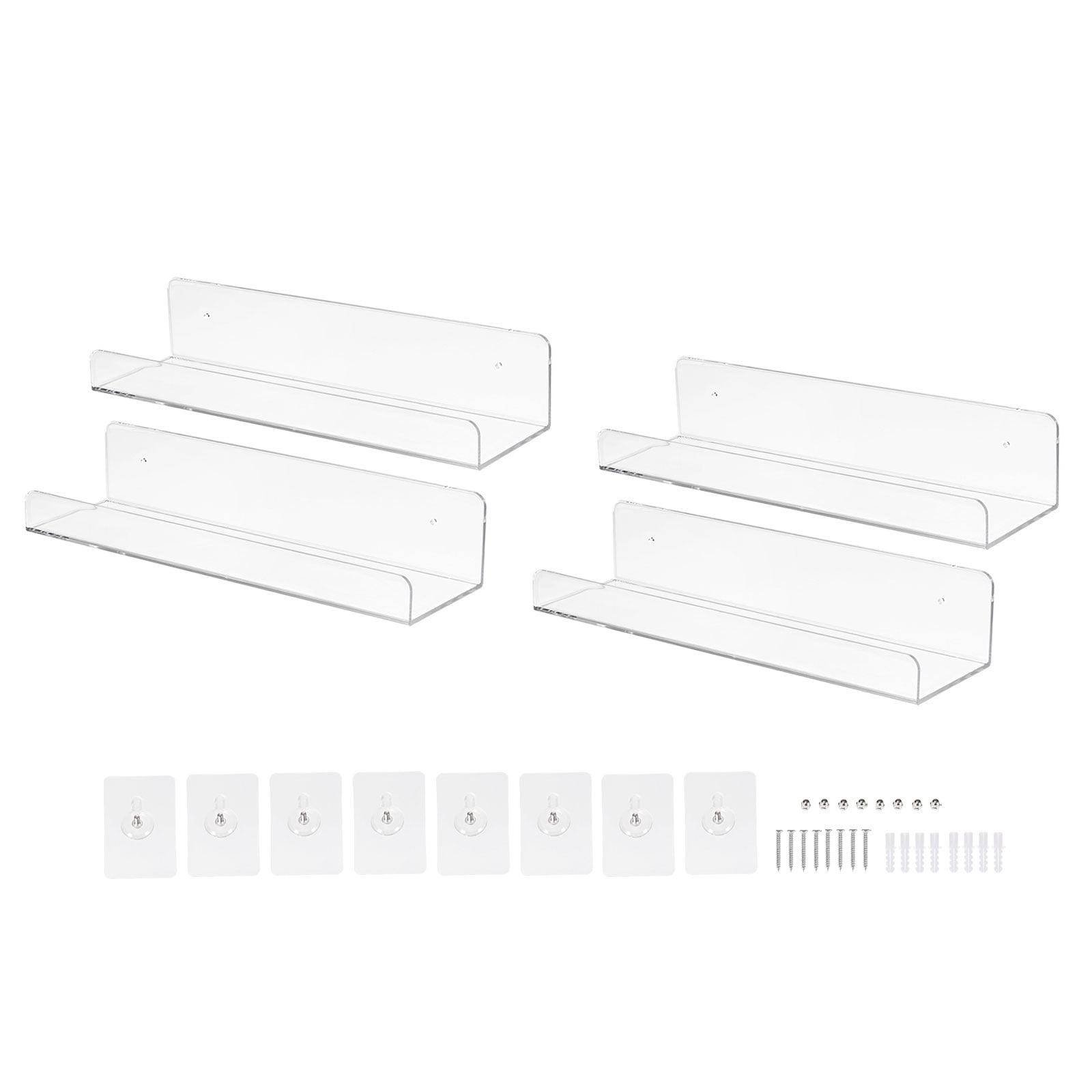 Uxcell Acrylic Floating Shelf 15 x 4.0 Inch Floating Wall Mounted ...