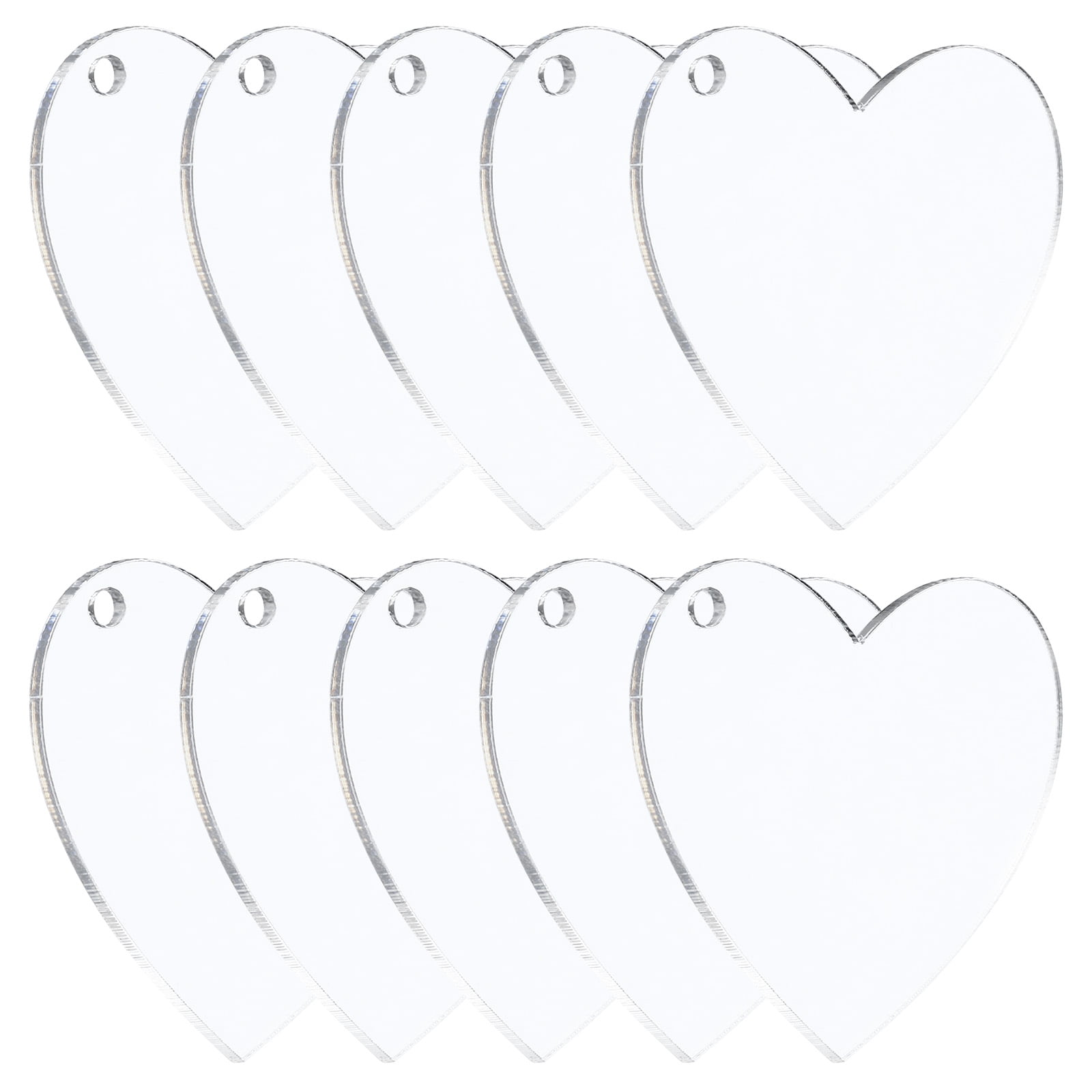 Uxcell Acrylic Hearts Discs Plastic Clear Blank Christmas Tree Ornament ...
