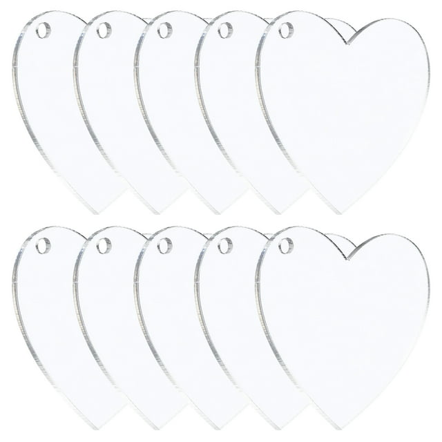 Uxcell Acrylic Hearts Discs Plastic Clear Blank Christmas Tree Ornament ...