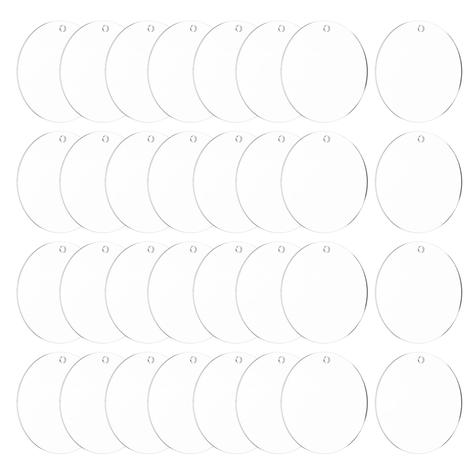 Uxcell Acrylic Keychain Blanks, 100Pcs 2 Inch Round Clear Acrylic ...