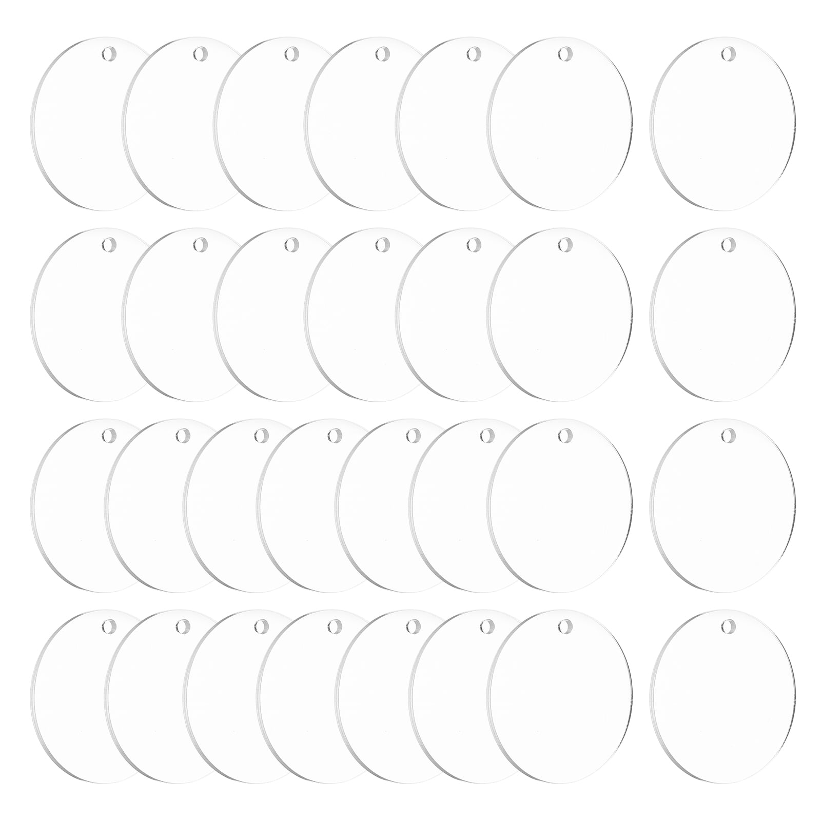 Uxcell Acrylic Keychain Blanks, 30Pcs 1.6 Inch Round Clear Acrylic ...