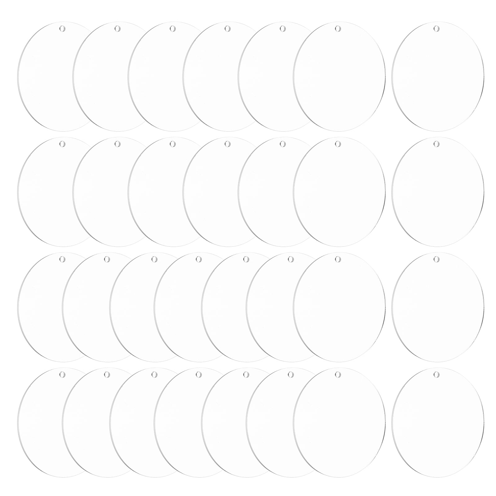 Uxcell Acrylic Keychain Blanks, 30Pcs 2.4 Inch Round Clear Acrylic ...