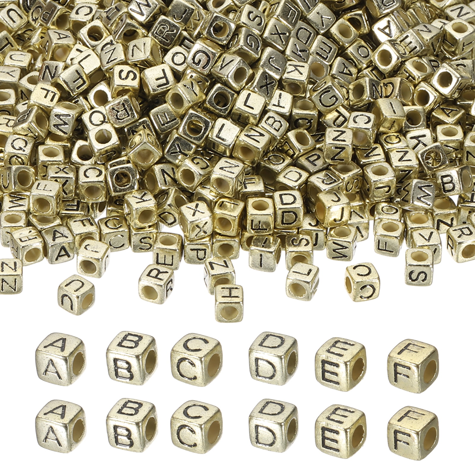 Uxcell Acrylic Letter Beads, 1500 Pcs 6mm Cube Alphabet Beads for ...
