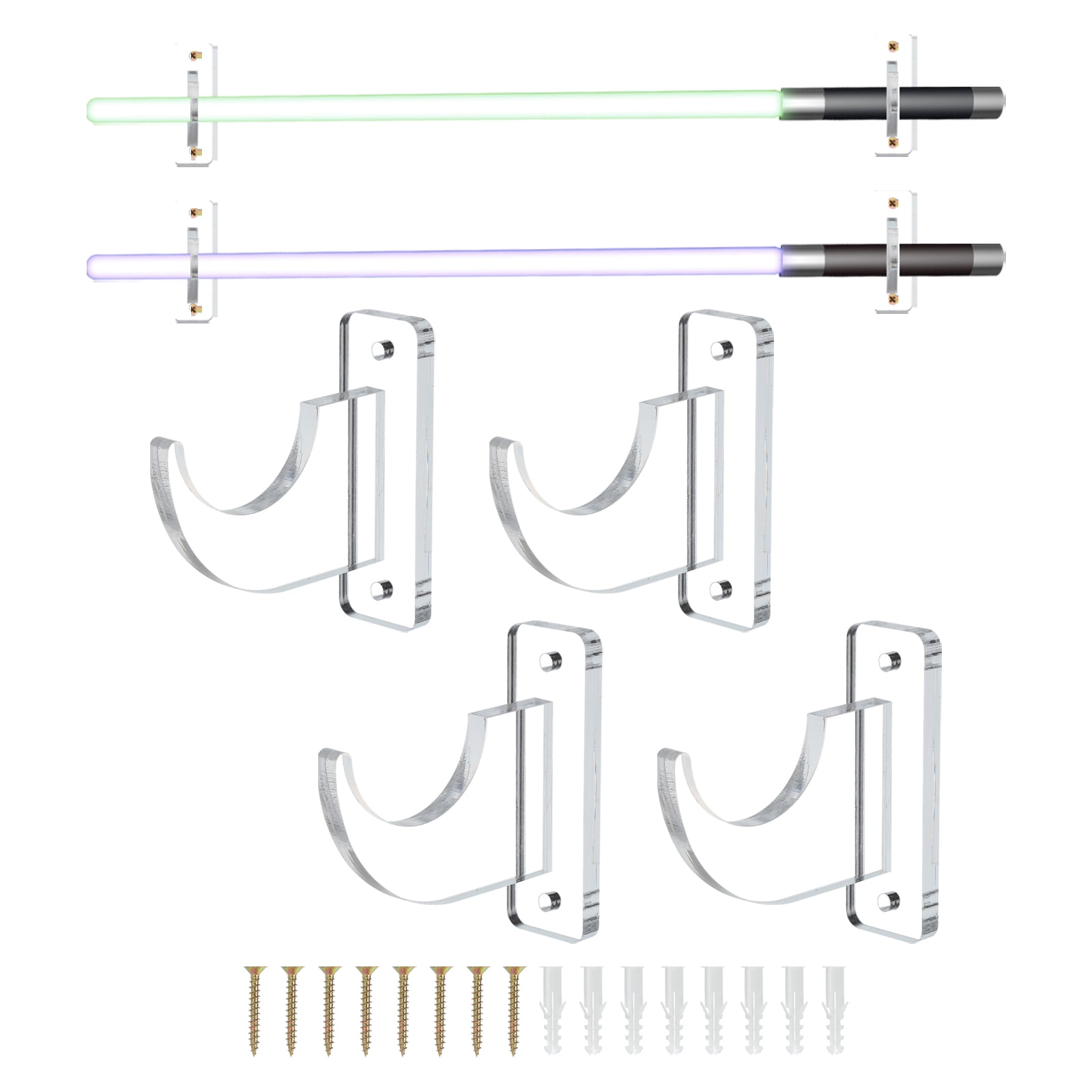 Uxcell Acrylic Light Saber Stand 2 Set Wall Mounted Sword Stand Display ...