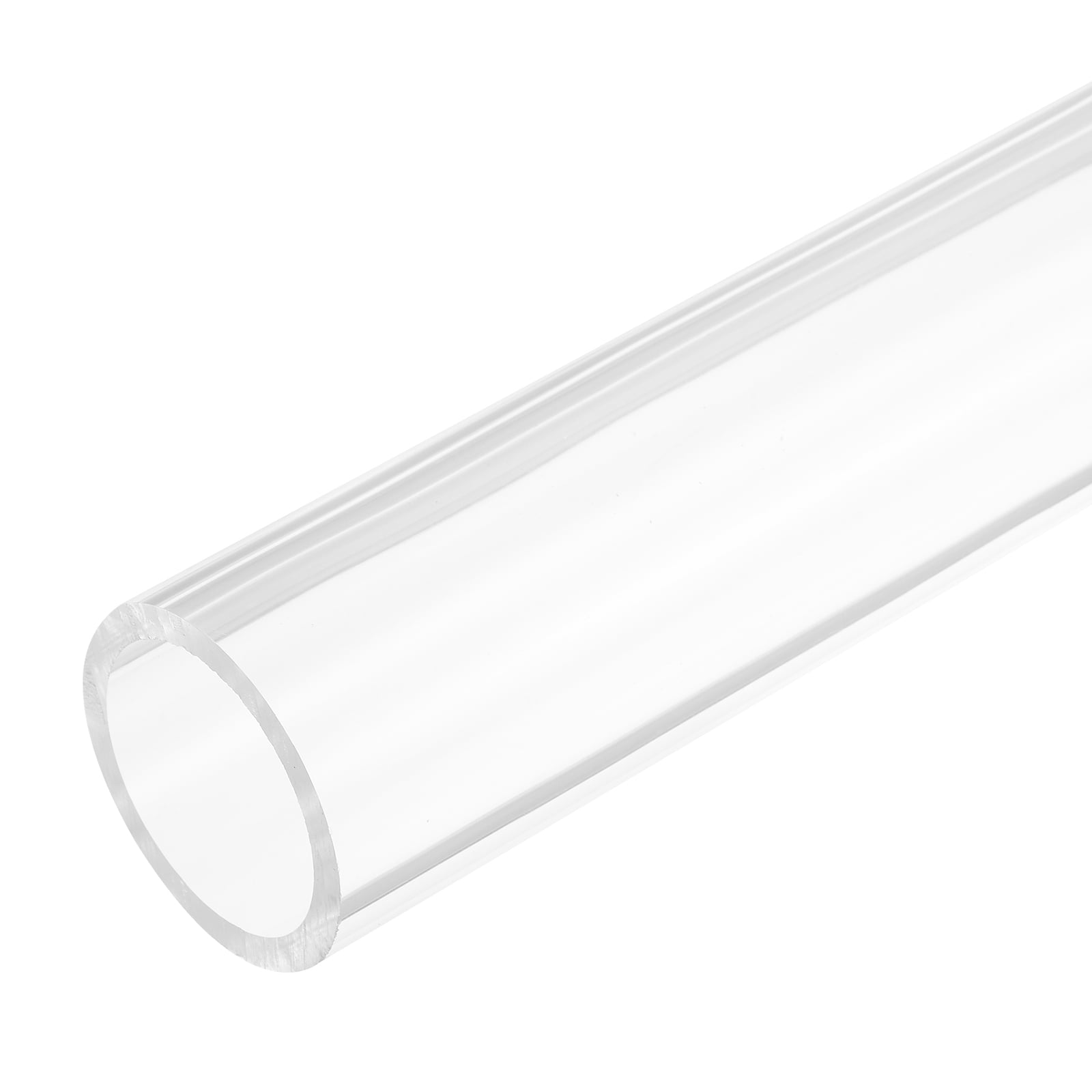 Uxcell 2 Pcs Clear Acrylic Pipes Round Tube for Lamps and Lanterns 44mm ...