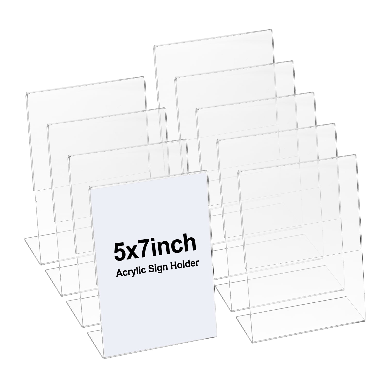 Uxcell Acrylic Sign Holder, 7x5inch 9 Pack L Shape Plastic Paper ...