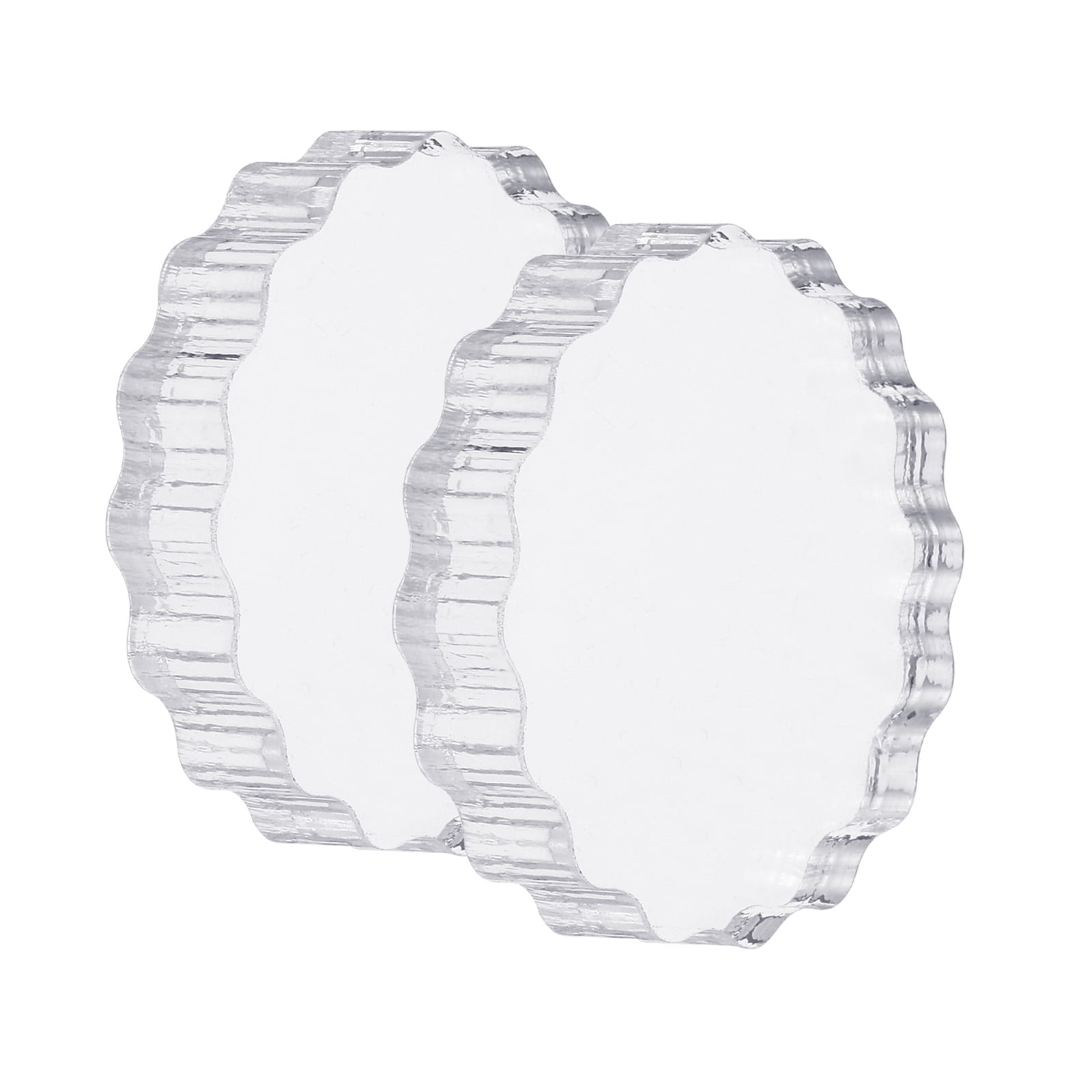 Uxcell Acrylic Stamp Block, 2 Pcs Clear Stamping Block Mounting Blocks ...