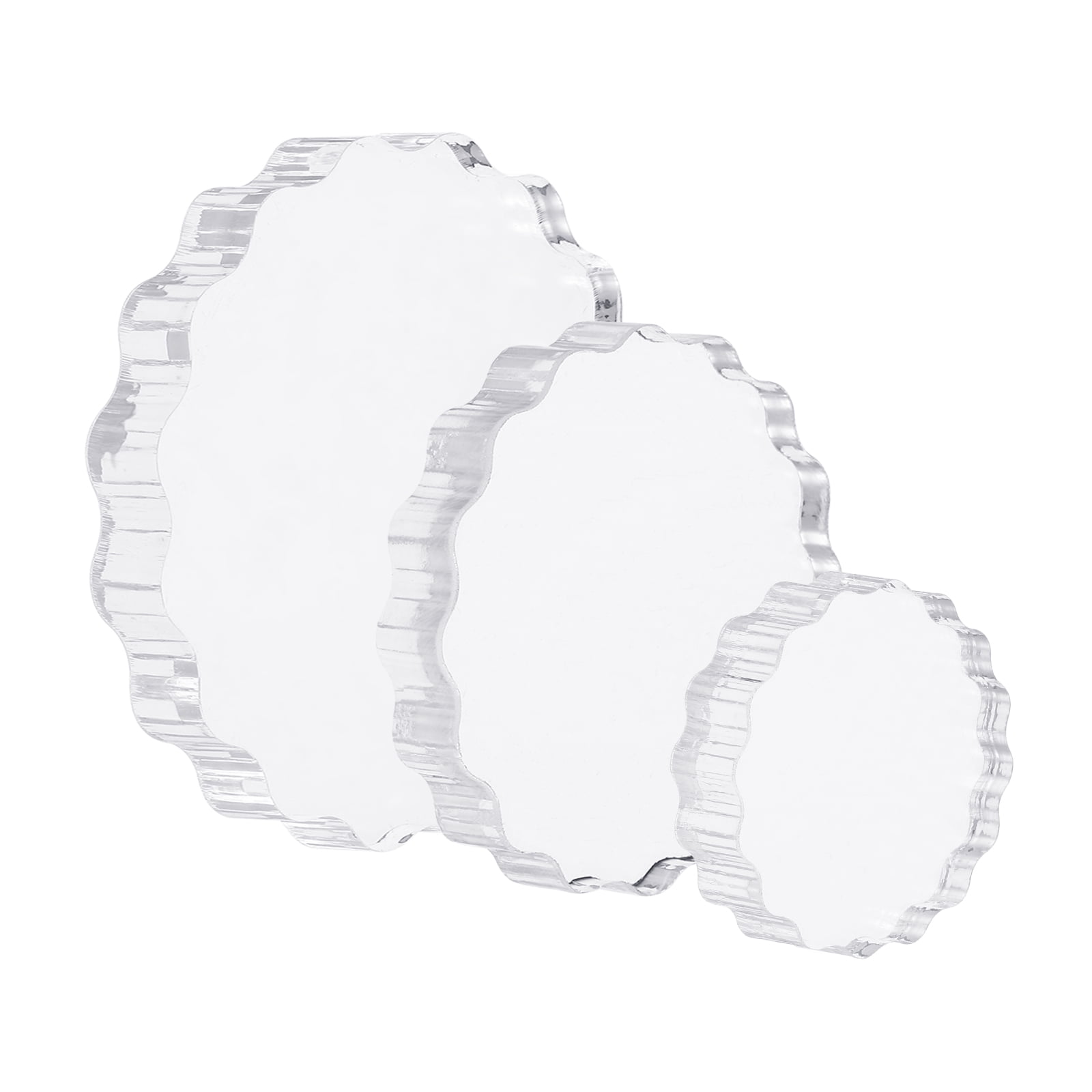 Uxcell Acrylic Stamp Block, 3 Pack Clear Stamping Block Mounting Blocks ...