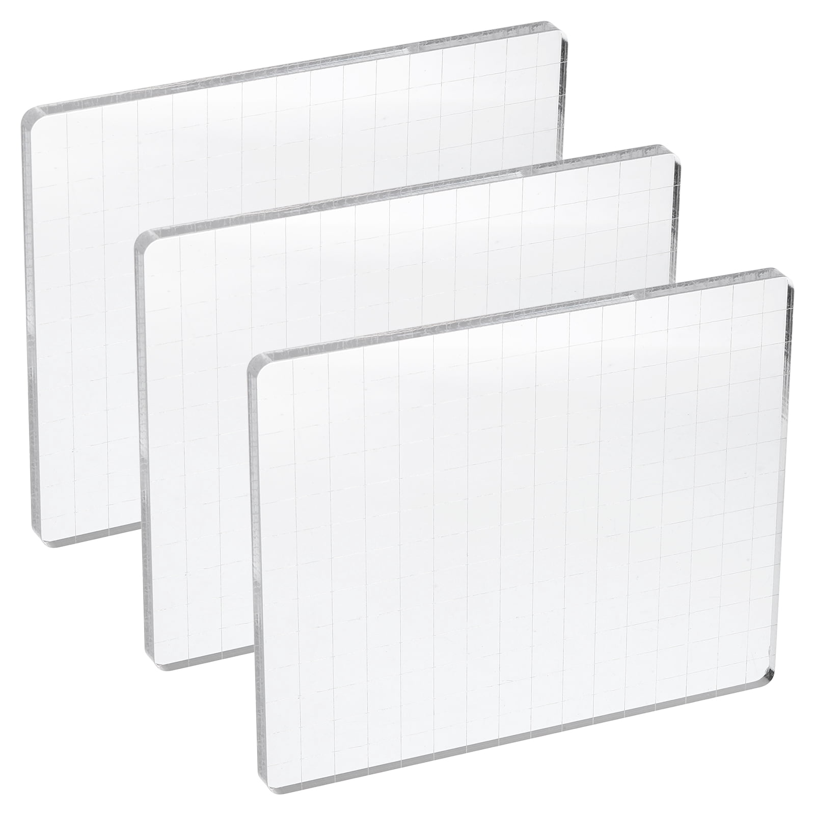 Uxcell Acrylic Stamp Block, 3 Pack Rectangular Shape with Lines, 4.7x2 ...