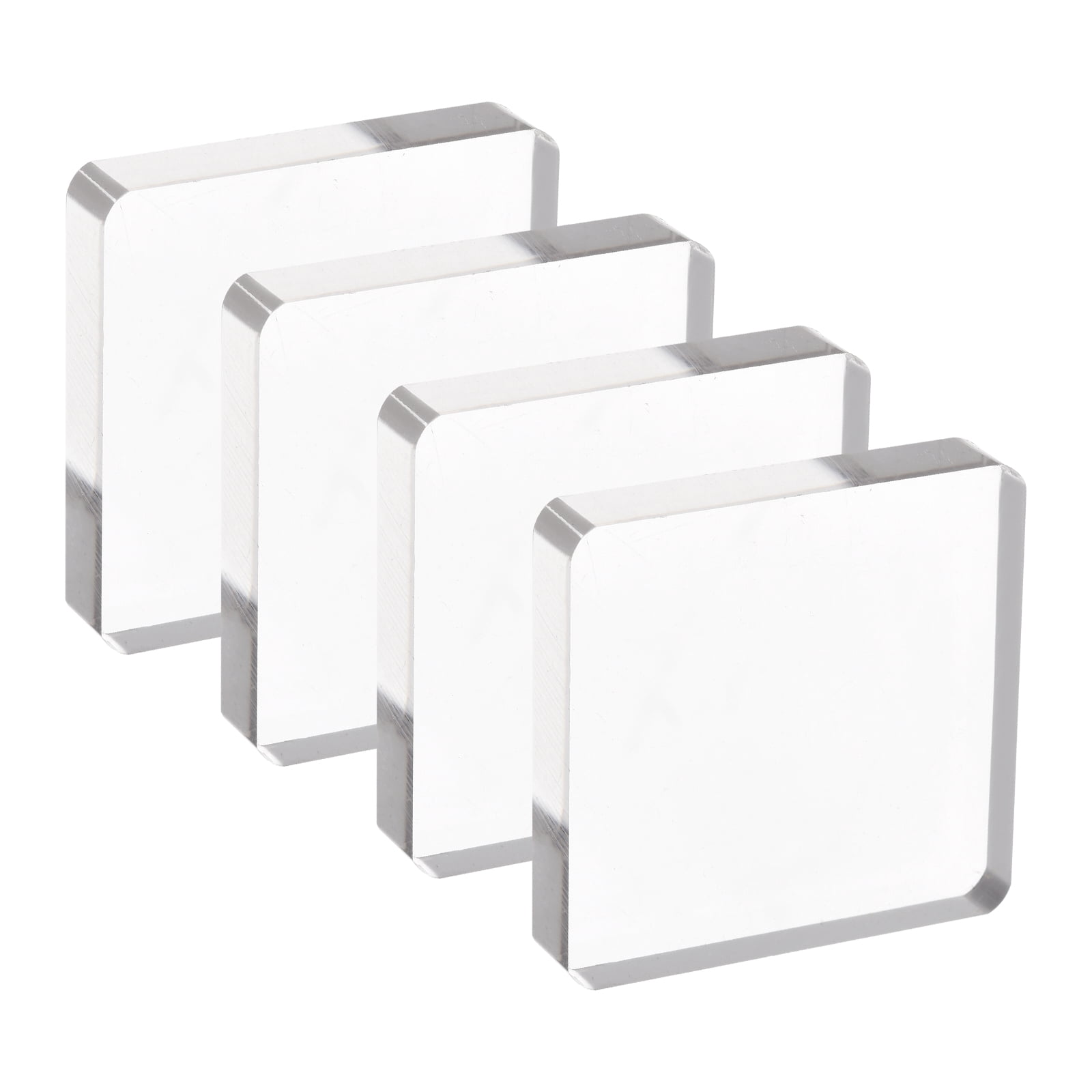 Uxcell Acrylic Stamp Block, 4 Pack Clear Stamping Block Decorative ...