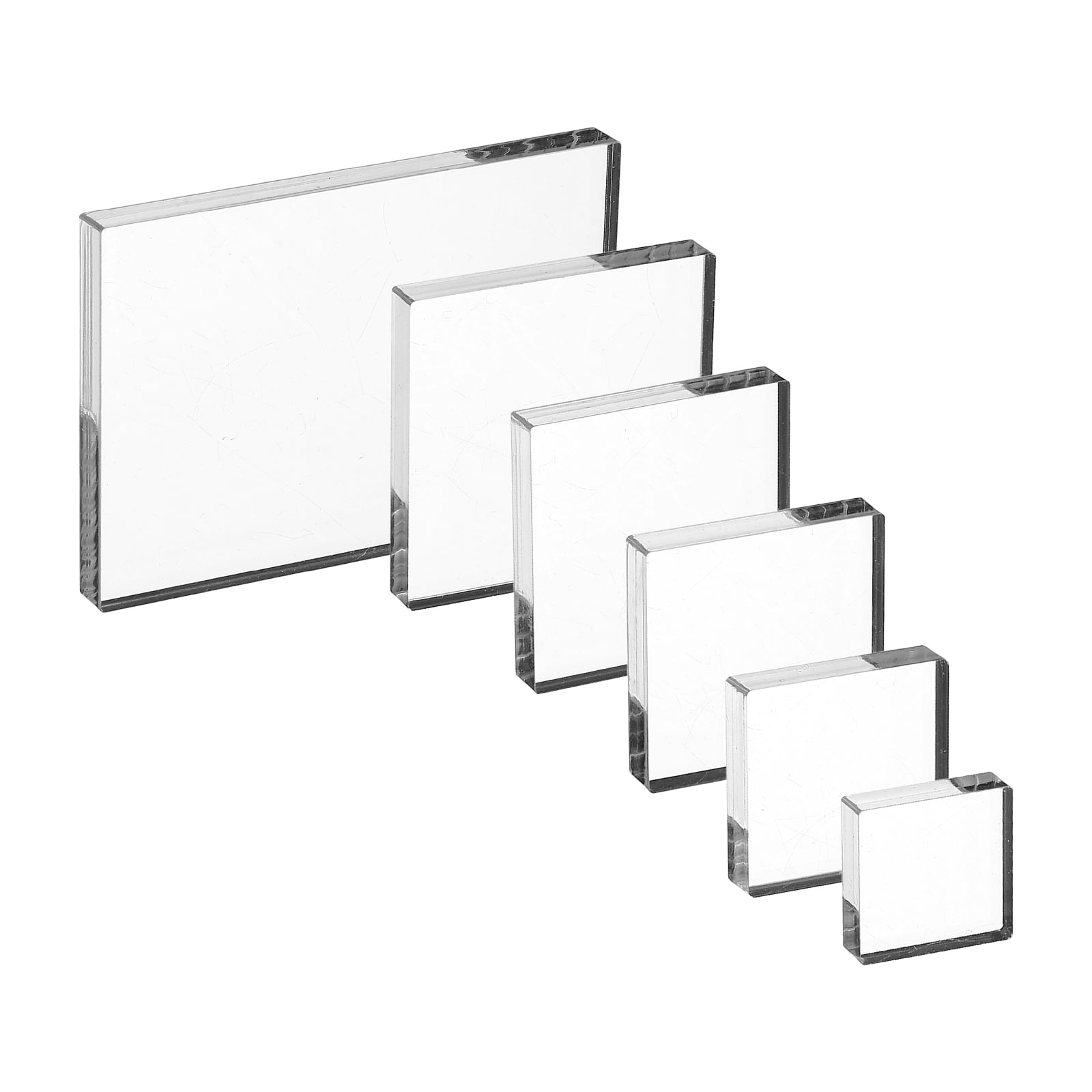 Uxcell Acrylic Stamp Block, 6Pcs Clear Stamping Block Decorative ...