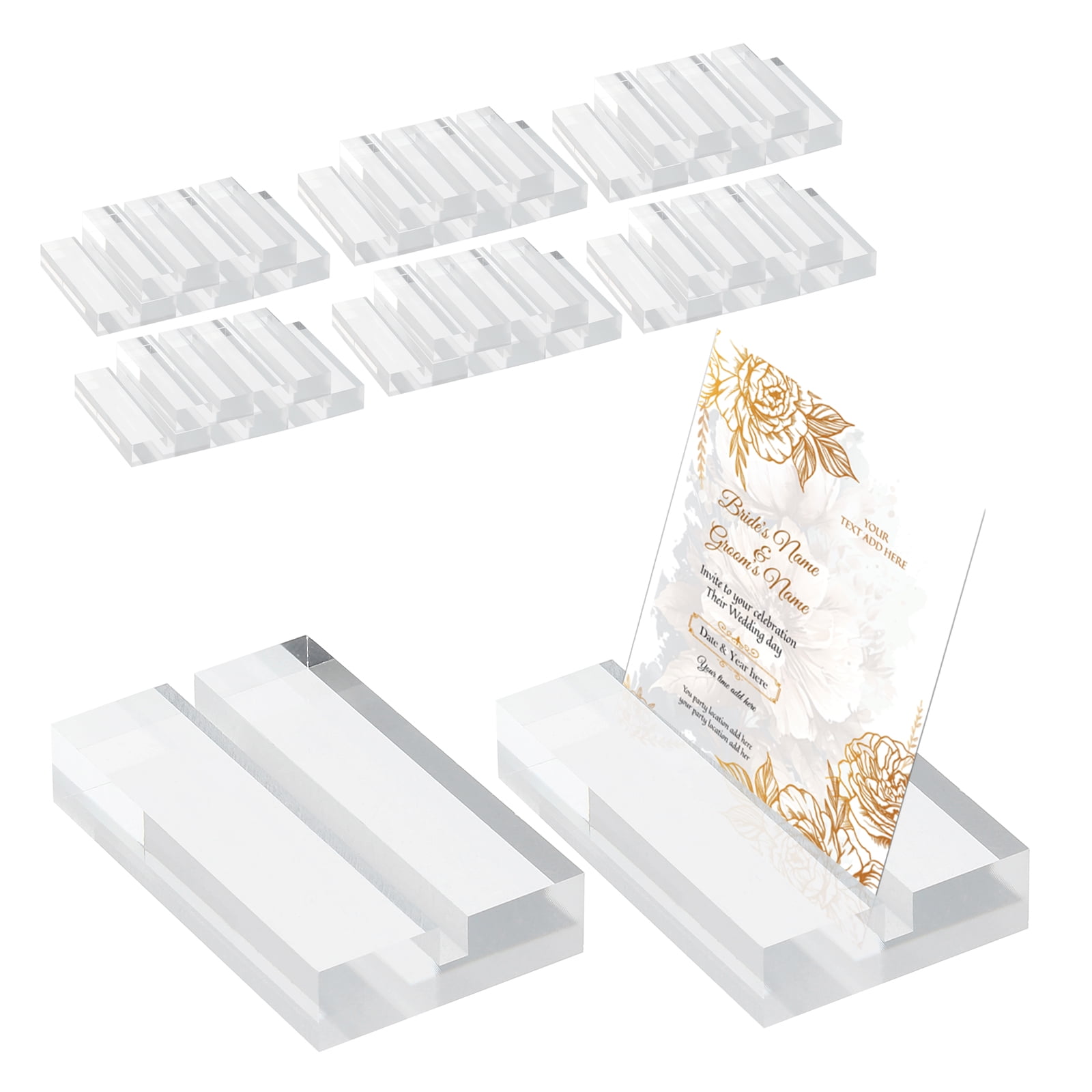 Uxcell Acrylic Stands Place Card Holders 2x1.2x0.4inch, Table Photo ...