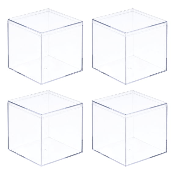 Uxcell Clear Acrylic Transparent Jewelry Mini Organizer, 5.5x5.5x5.5cm ...