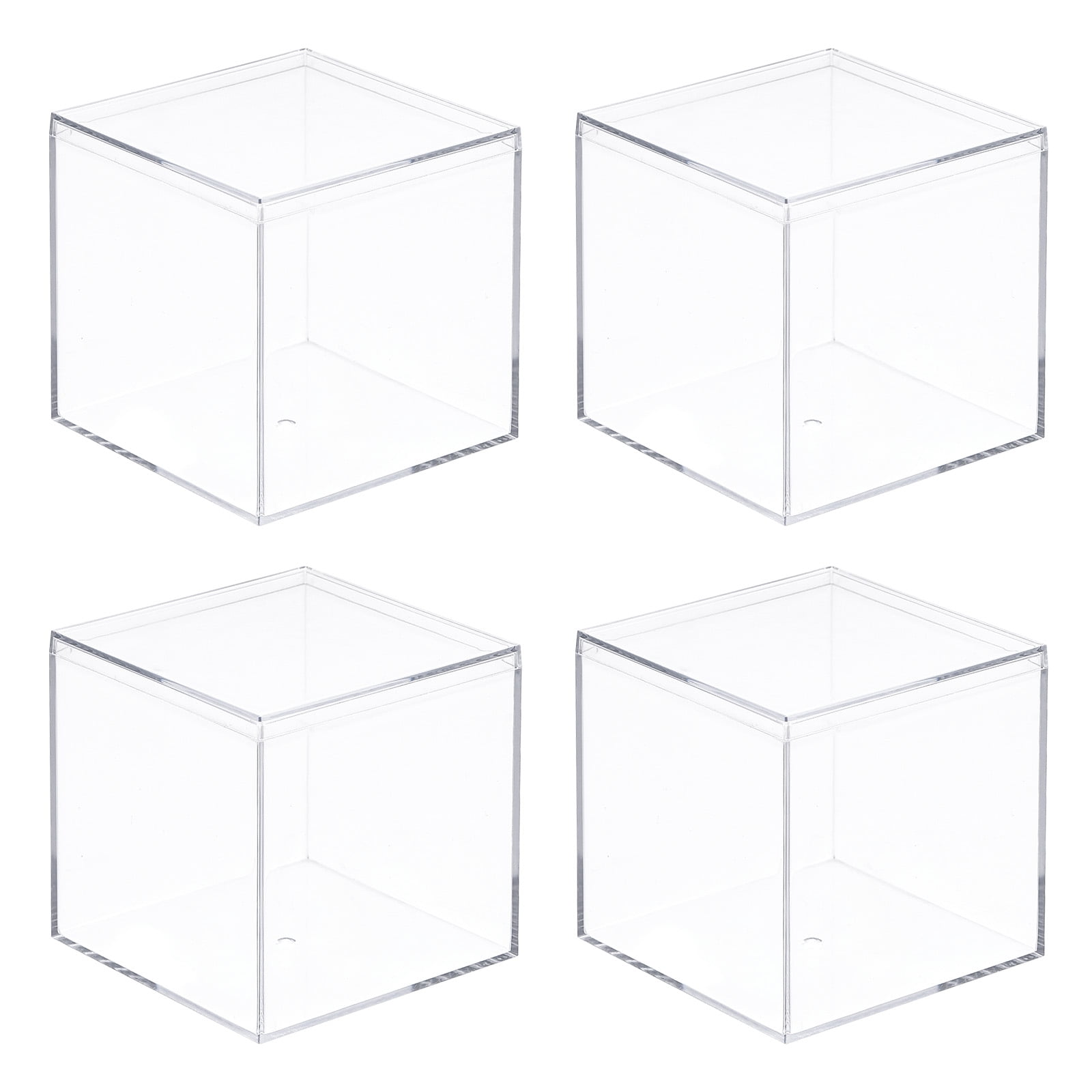 Uxcell Acrylic Storage Box Square Display Case with Lid, Container Box ...