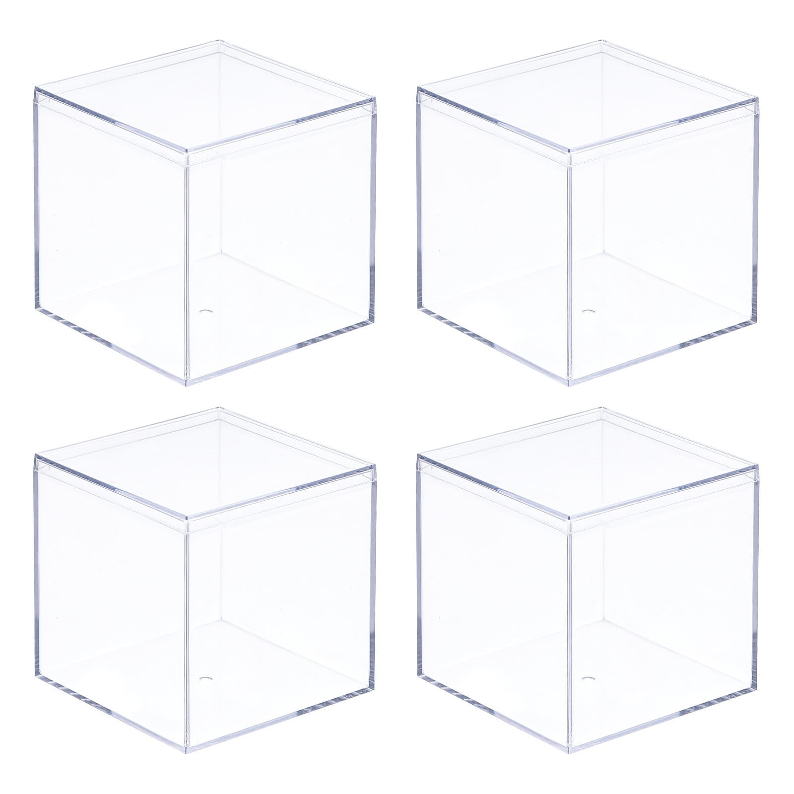 Uxcell Acrylic Storage Box Square Display Case with Lid, Container Box ...