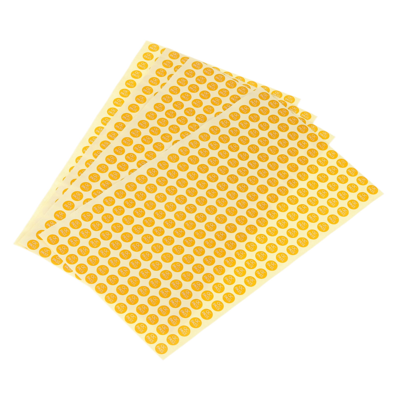 Uxcell Adhesive Labels 10mm QC PASS Mark for Industry Items Orange Pack ...