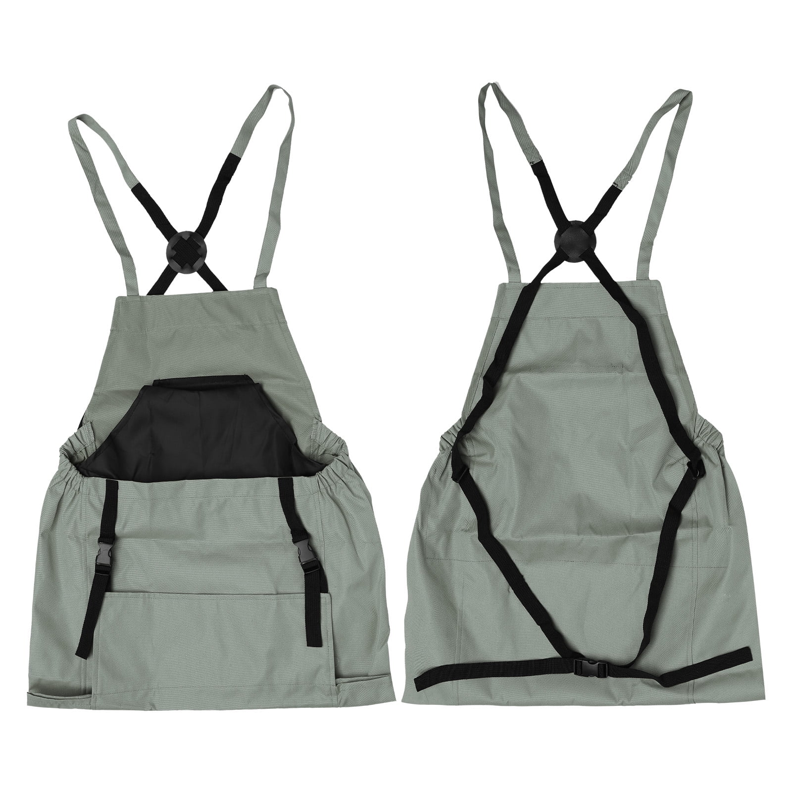 Uxcell Adjustable Gardening Apron Waterproof Cross Back Harvesting Pouch Aprons with Quick ...